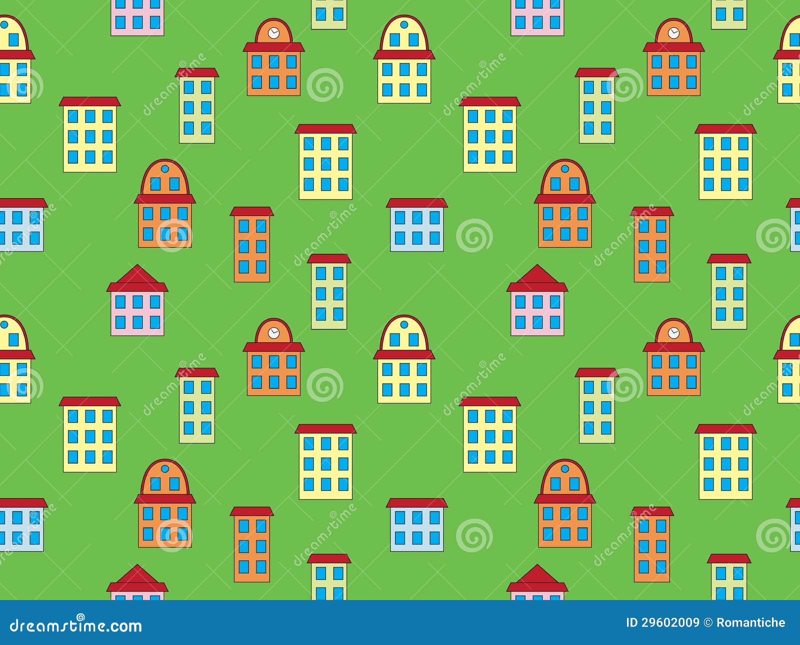 Pattern with Color Buildings Stock Vector - Illustration of background ...