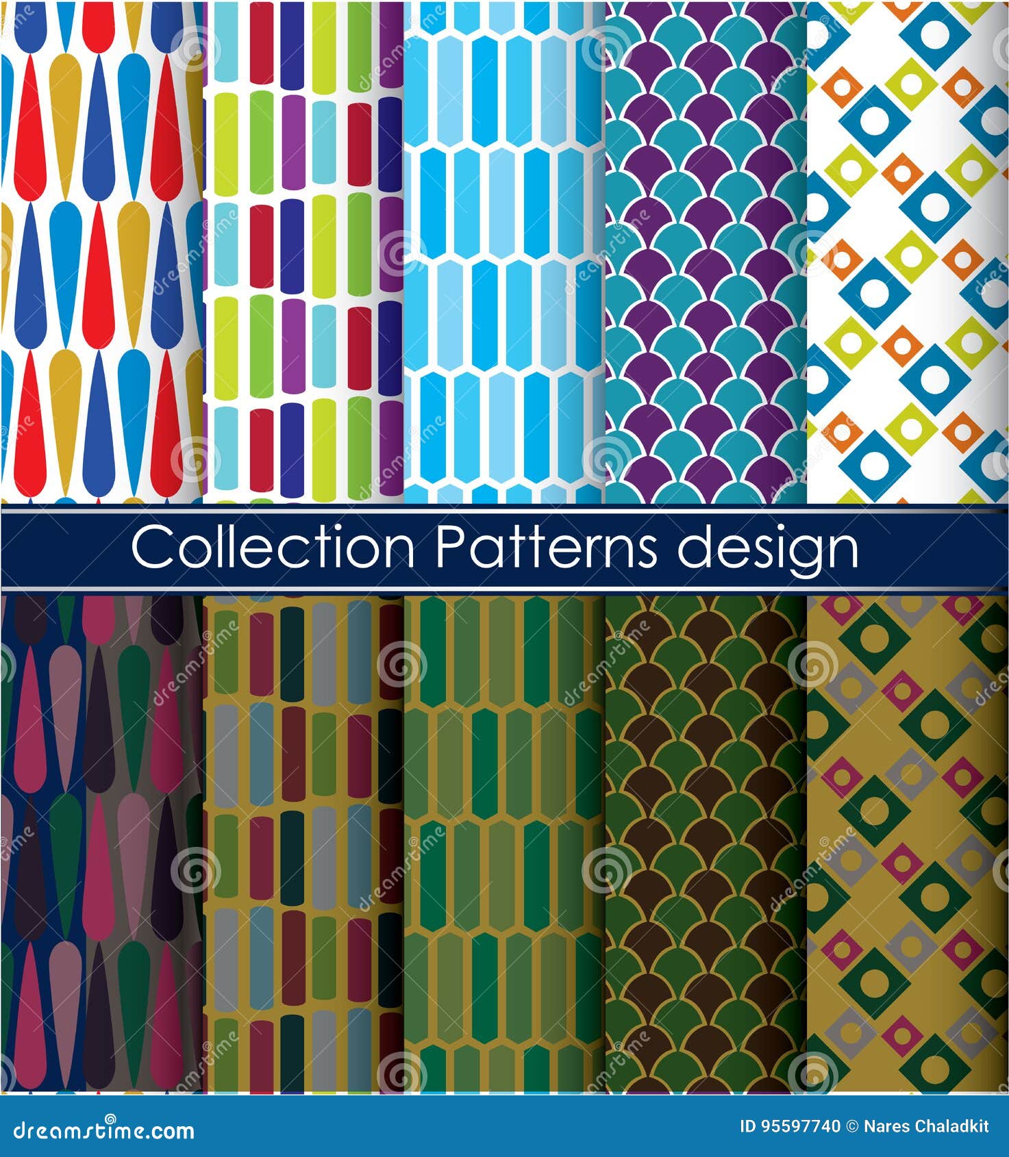 Pattern Color Graphic Collection Stock Illustration - Illustration of ...