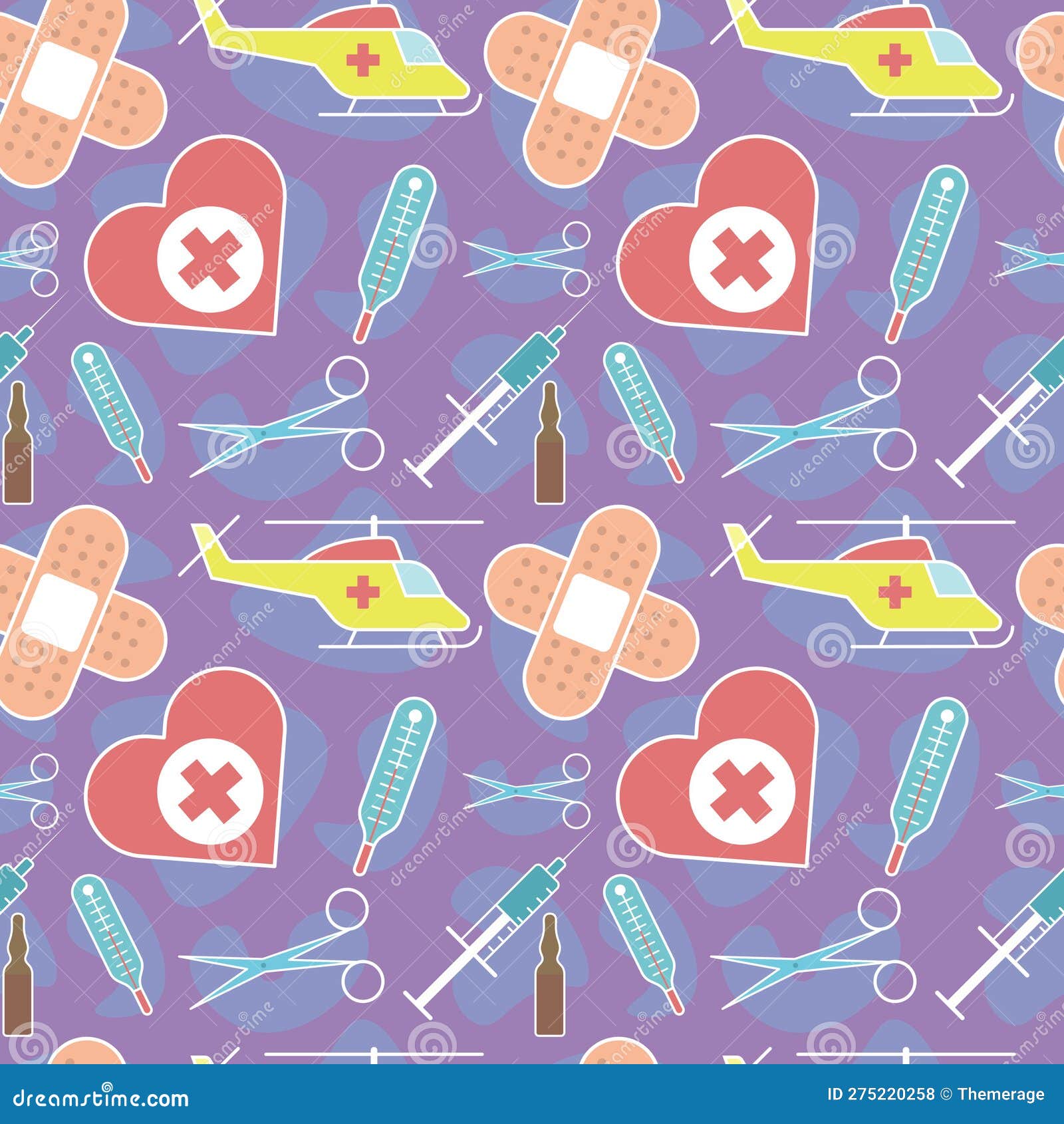 Pattern with Color Medical Elements on Abstract Background Stock Vector ...