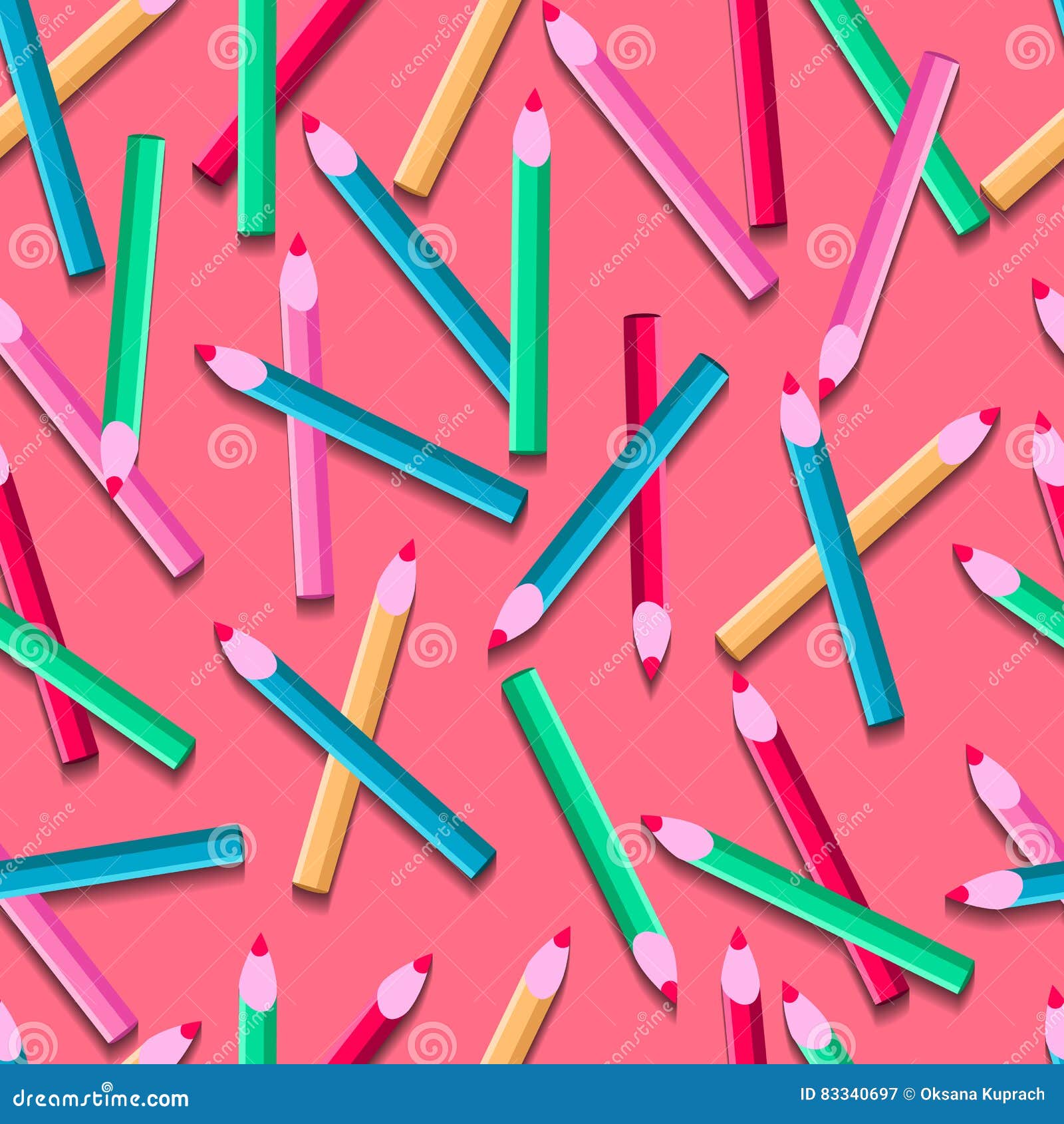 Pattern Color Pencils. EPS 10 Stock Illustration - Illustration of ...