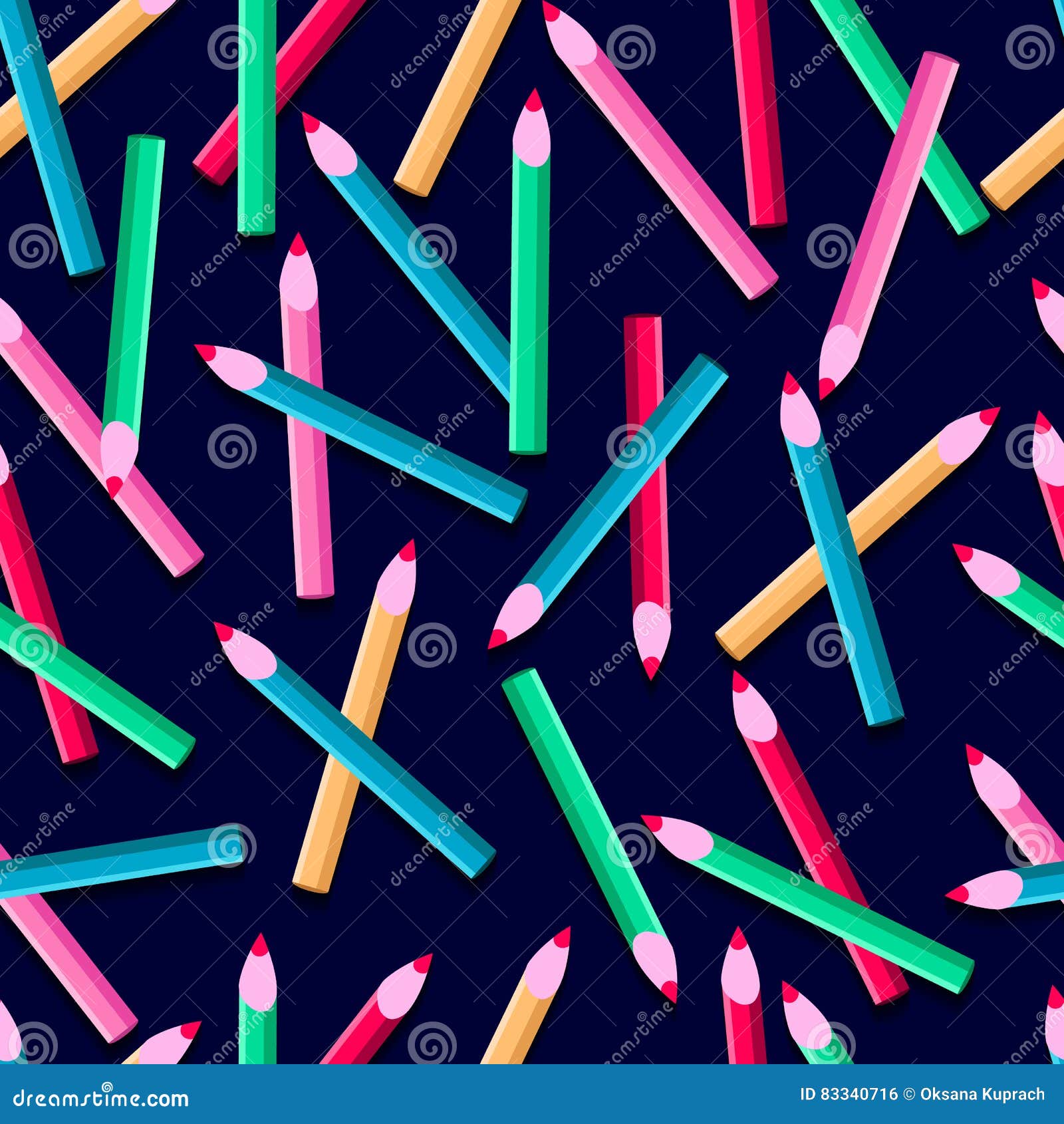 Pattern Color Pencils. EPS 10 Stock Illustration - Illustration of ...