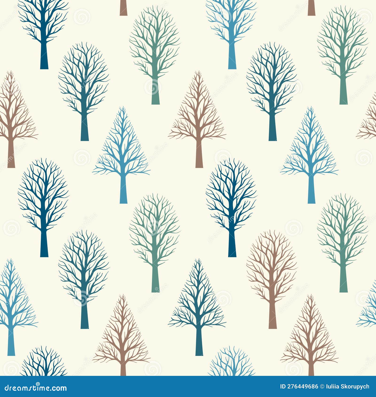 Pattern with color trees stock vector. Illustration of design - 276449686