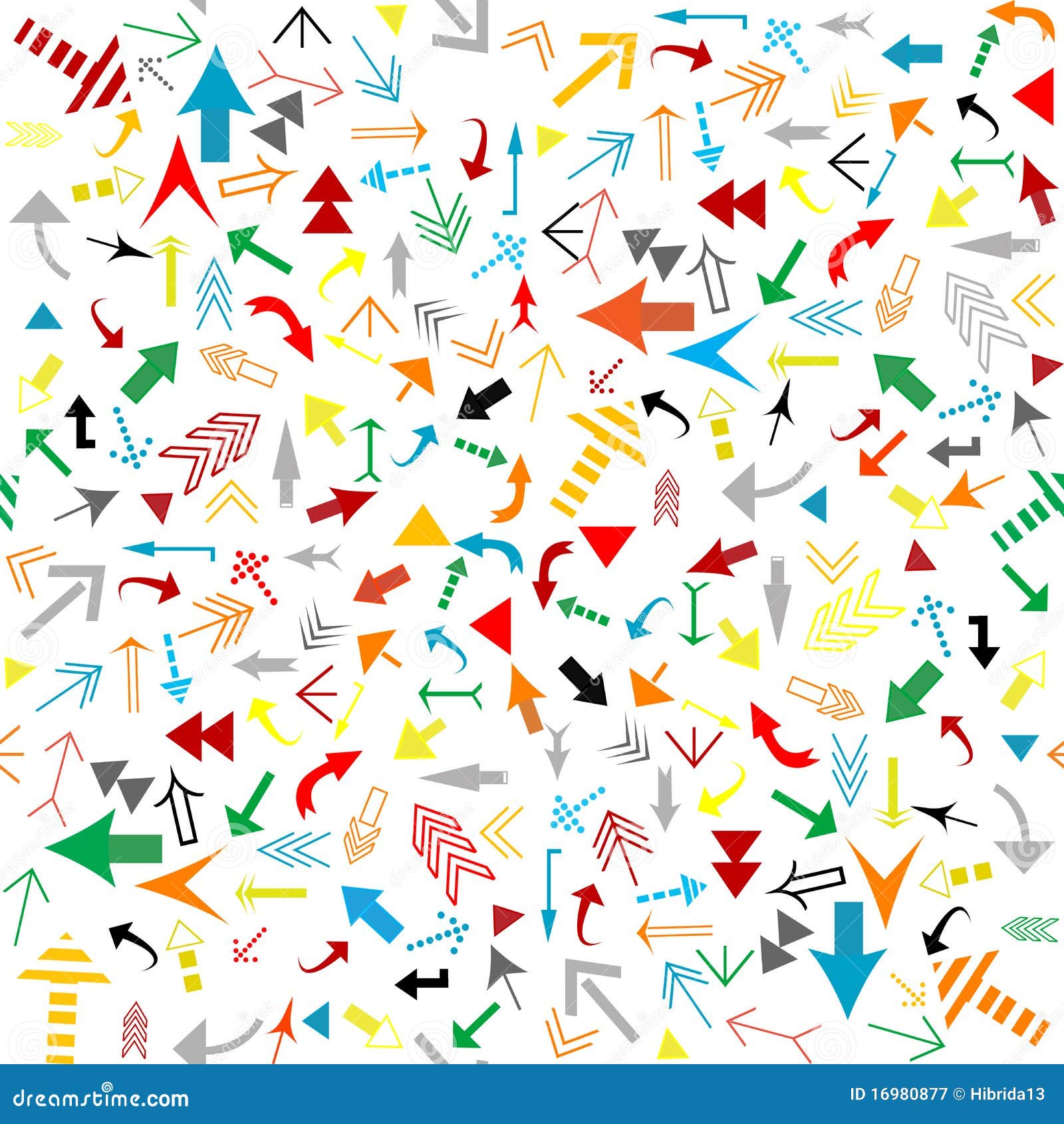 Pattern with Colored Arrows Stock Illustration - Illustration of point ...