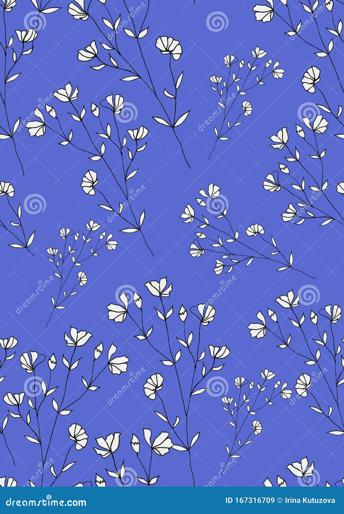 Pattern with Natural Motifs on a Colored Background Stock Illustration ...