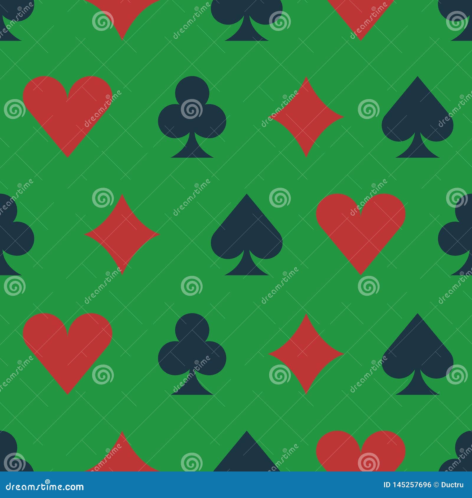 Pattern with Colored Card Suits Stock Illustration - Illustration of ...