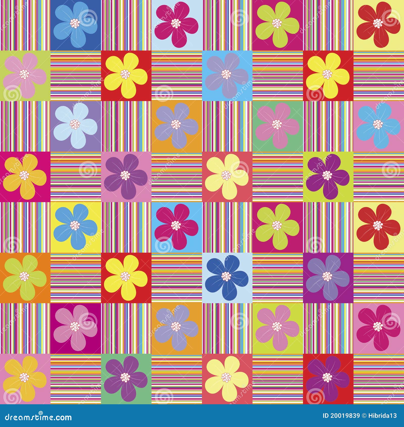 Pattern with Colored Flowers Stock Vector - Illustration of creative ...