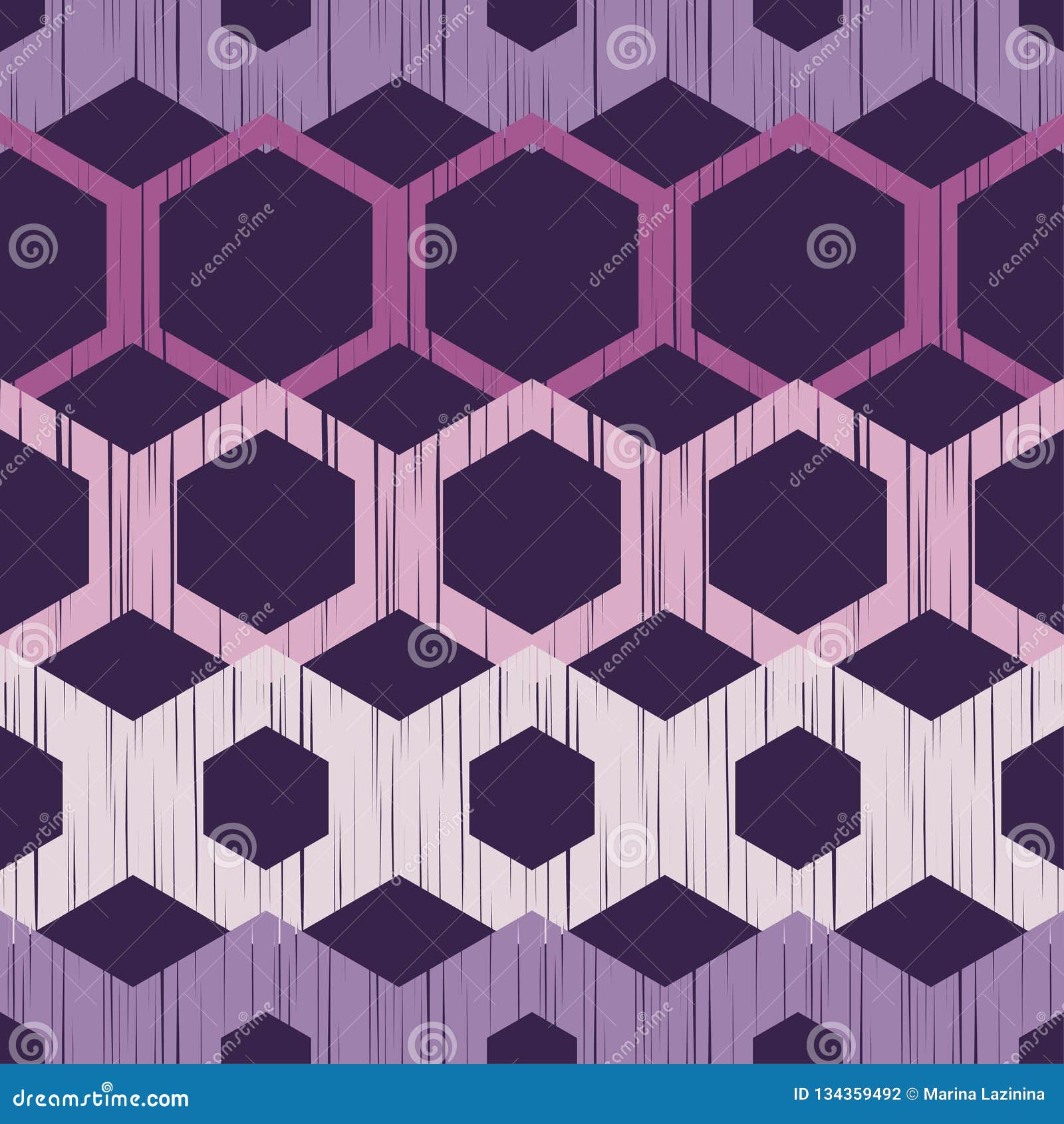 The Pattern of Colored Hexagons with a Dashed Texture. Trendy Seamless ...