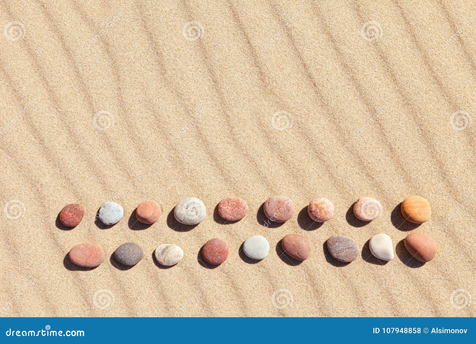 Pattern of Colored Pebbles on Clean Sand. Zen Background, Harmony and ...