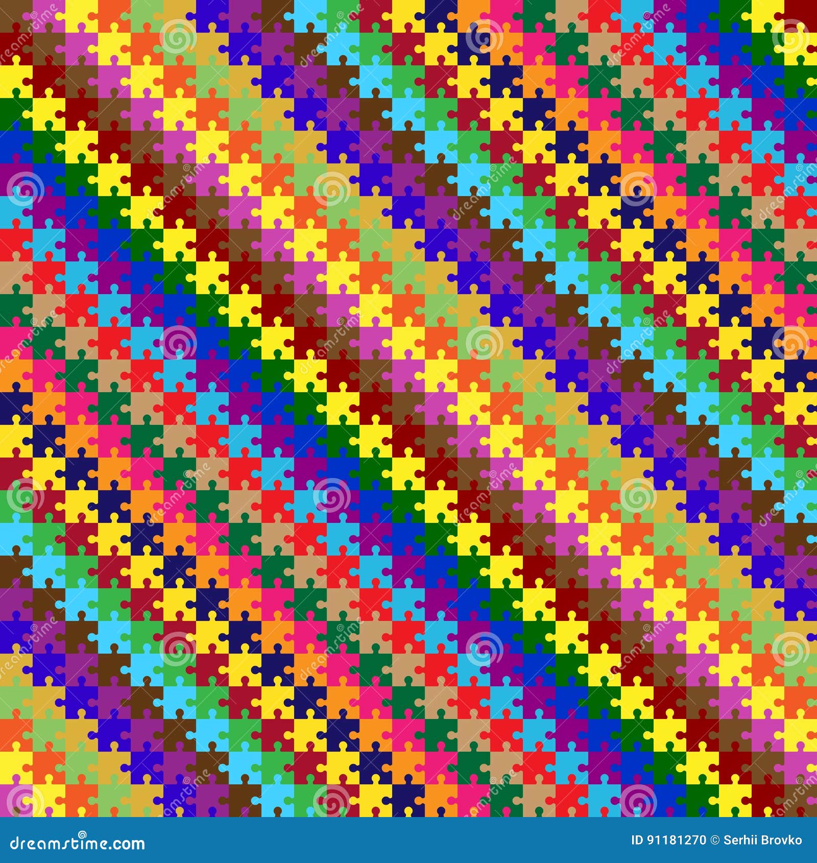 Pattern with Colored Puzzles Stock Vector - Illustration of leisure ...