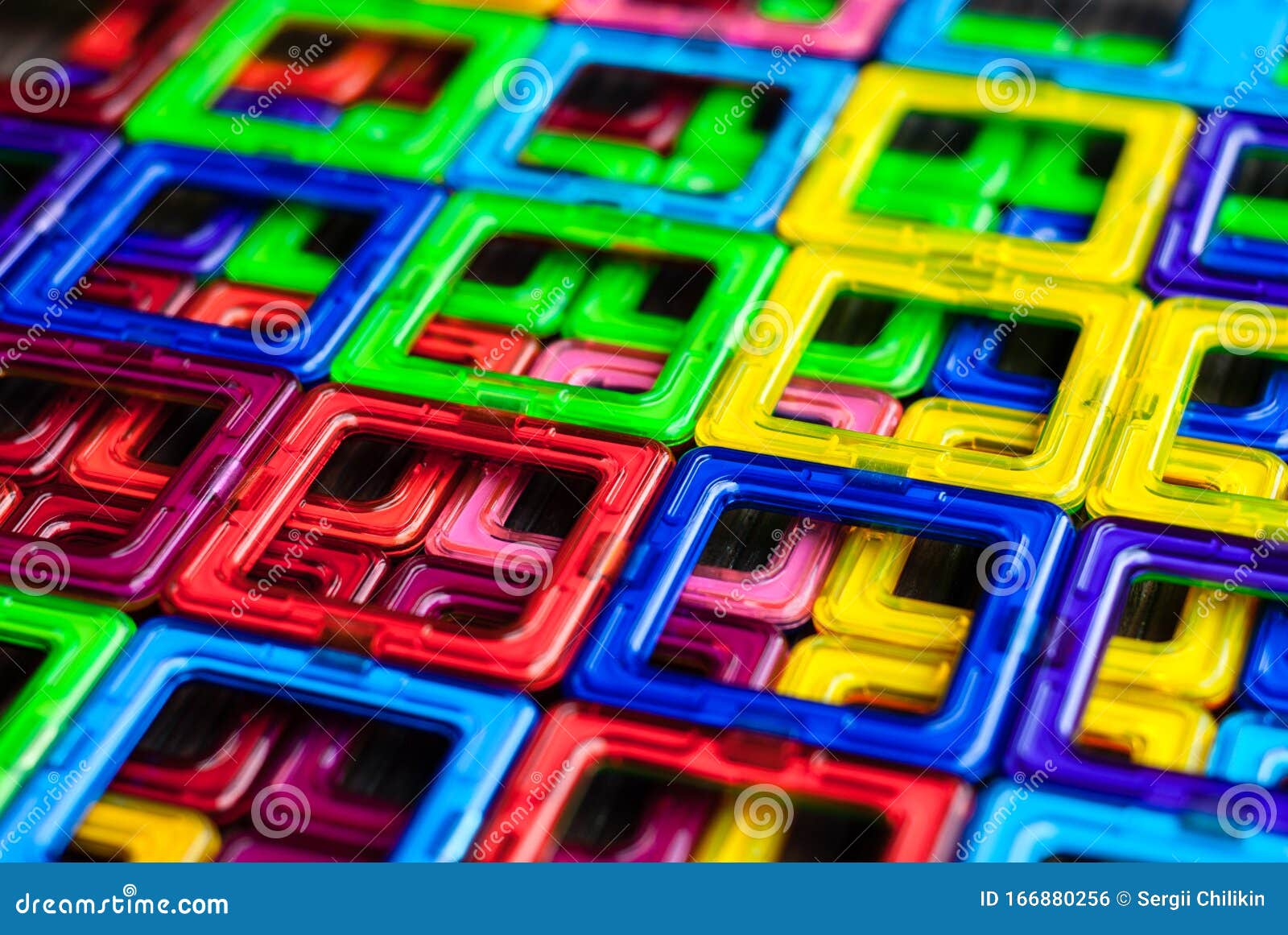 Pattern of Colored Squares of the Magnetic Constructor Stock Photo ...