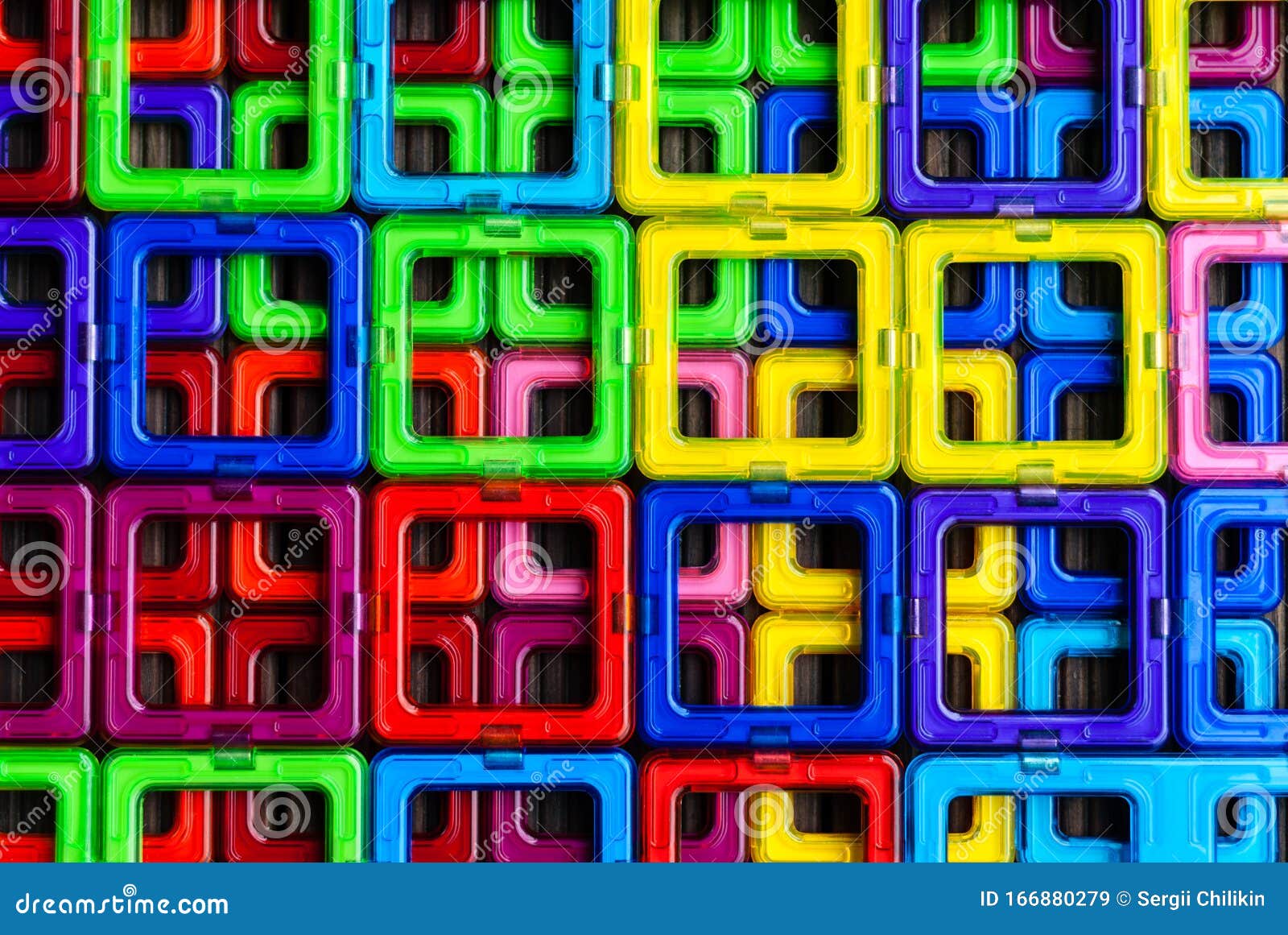 Pattern of Colored Squares of the Magnetic Constructor Stock Image ...