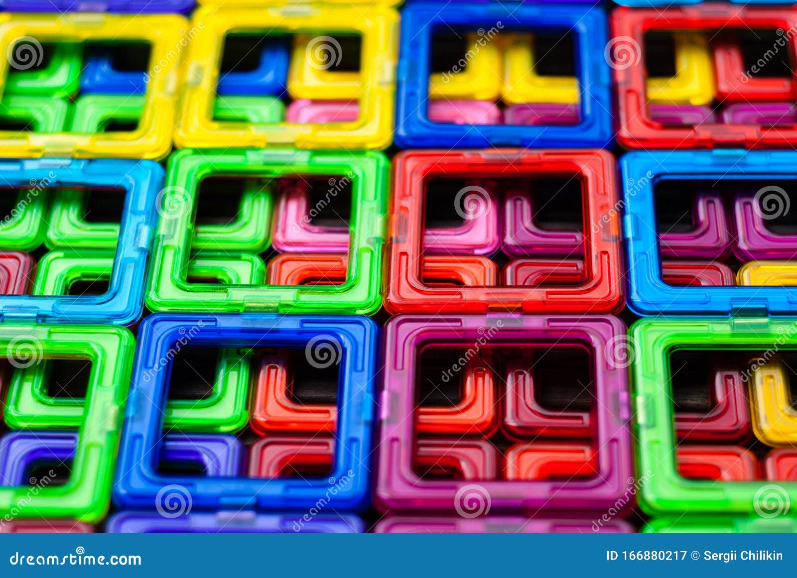 Pattern of Colored Squares of the Magnetic Constructor Stock Image ...