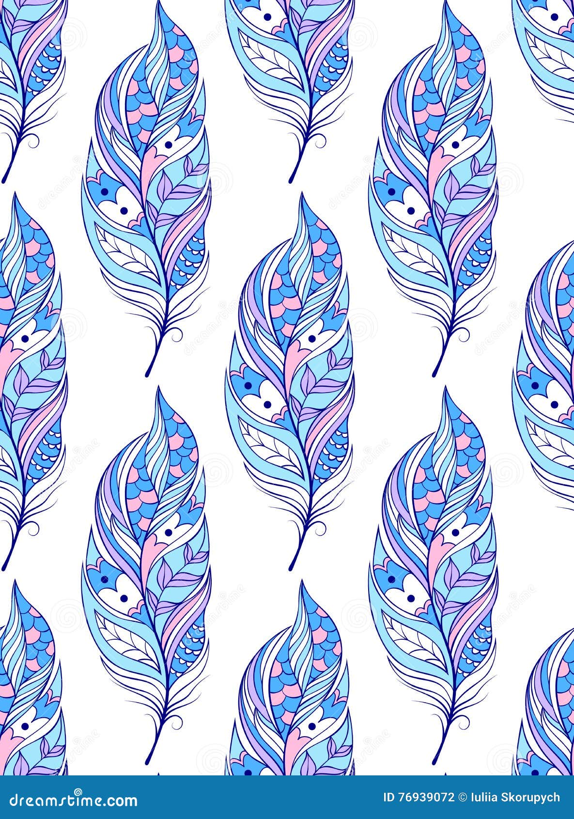 Pattern with Colorful Abstract Feathers Stock Vector - Illustration of ...