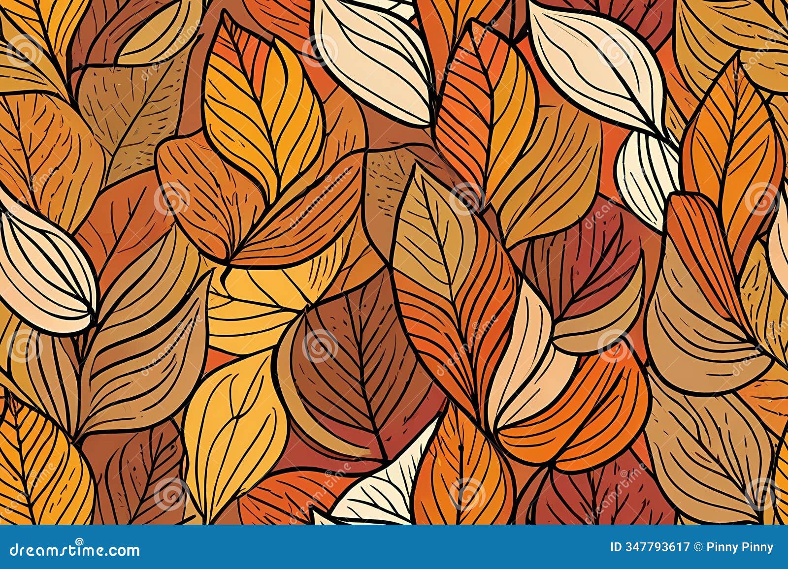 A Pattern of Colorful Autumn Leaves, Overlapping Each Other ...