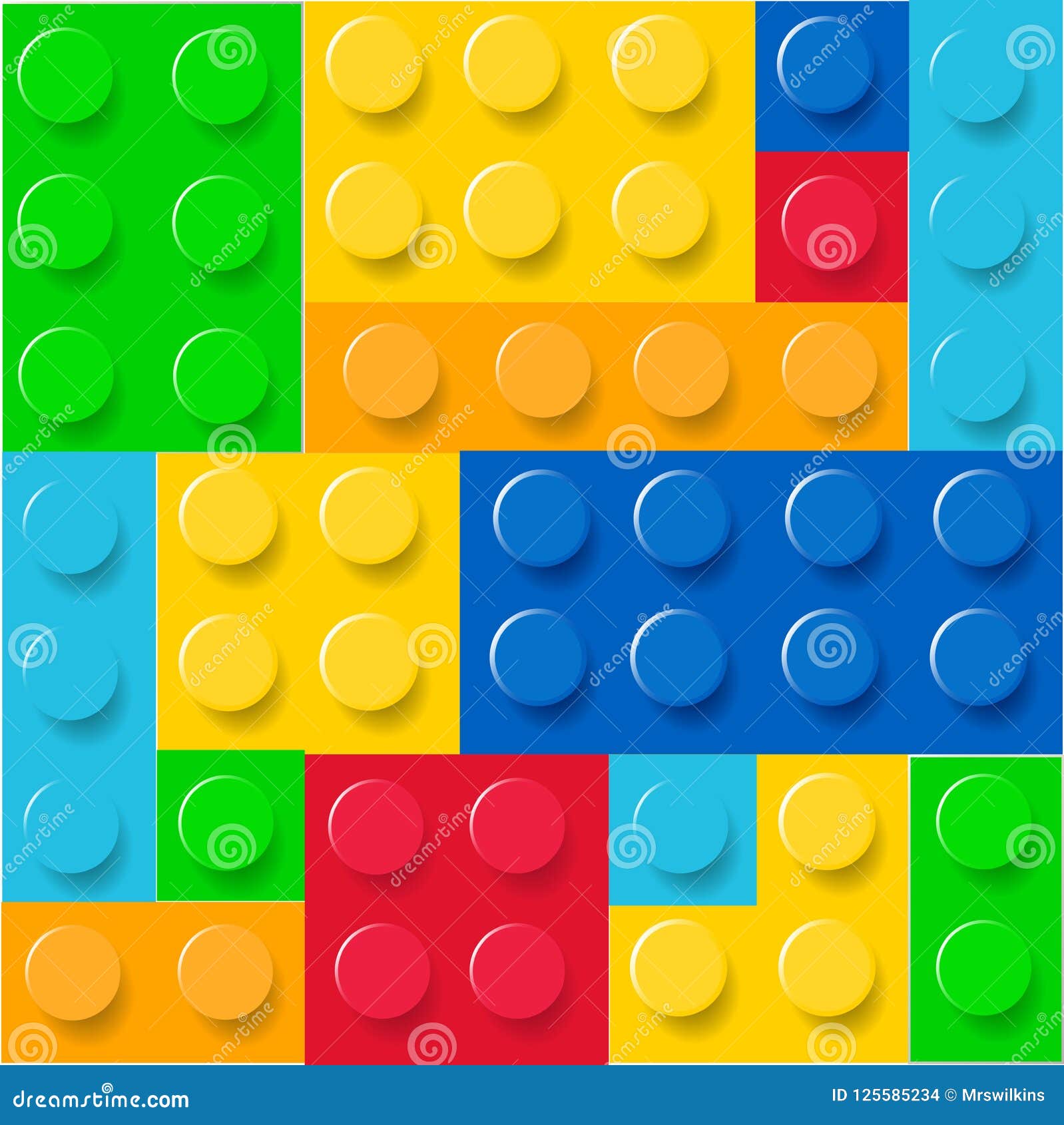 Pattern of Colorful Childish Lego Blocks Vector Stock Illustration ...