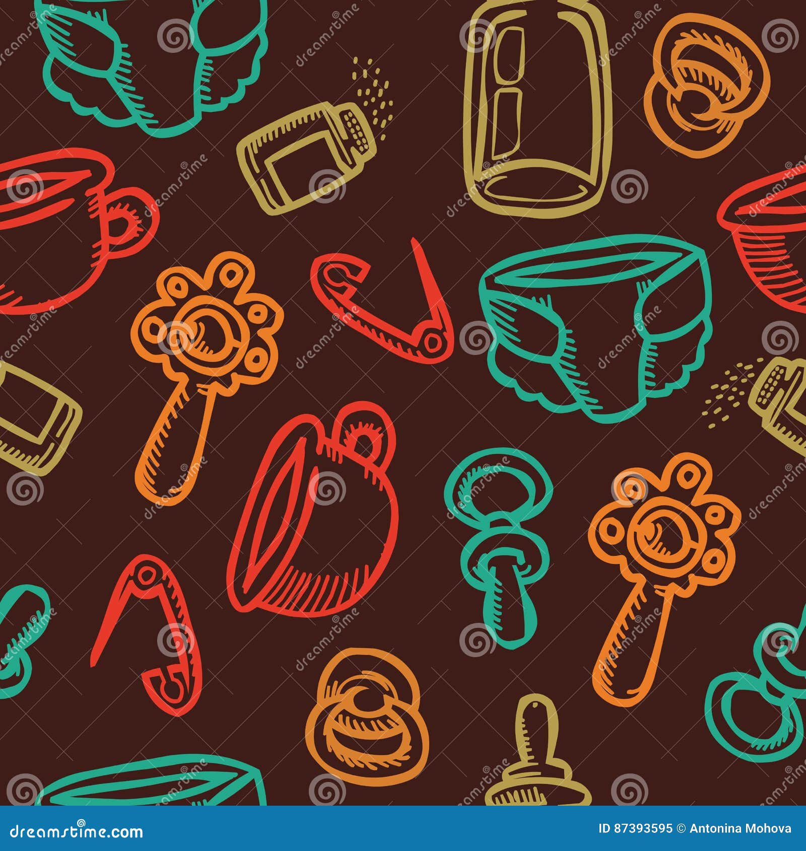 Pattern of Colorful Children`s Thing Stock Vector - Illustration of ...