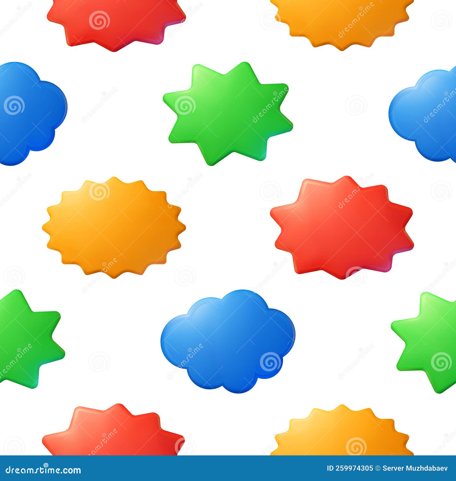 Pattern of Colorful Clouds and Stars in Cartoon Style for Print and ... Pattern of Colorful Clouds and Stars in Cartoon Style for Print and ...