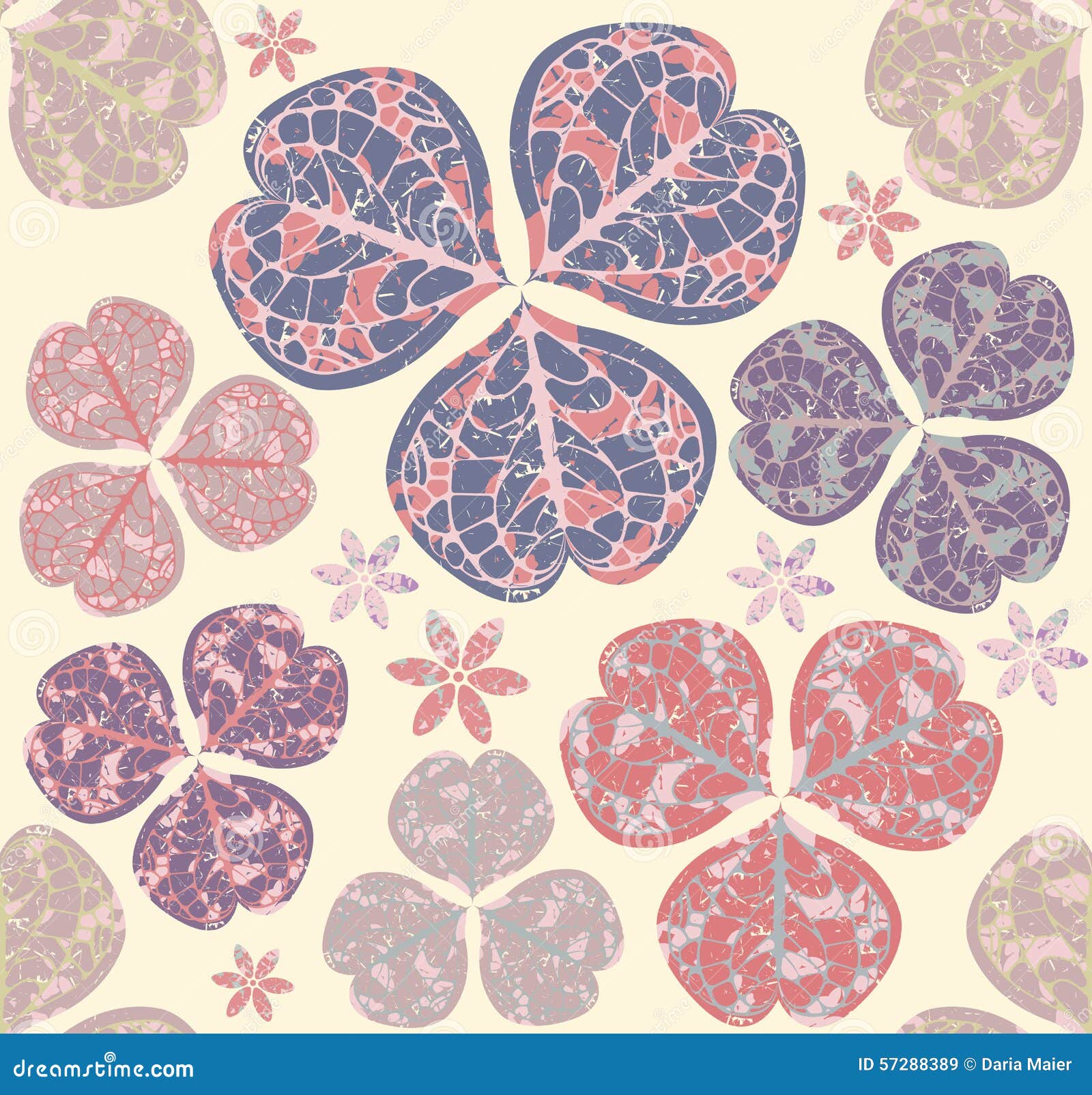 Pattern with Colorful Clover Leaves Stock Vector - Illustration of ...