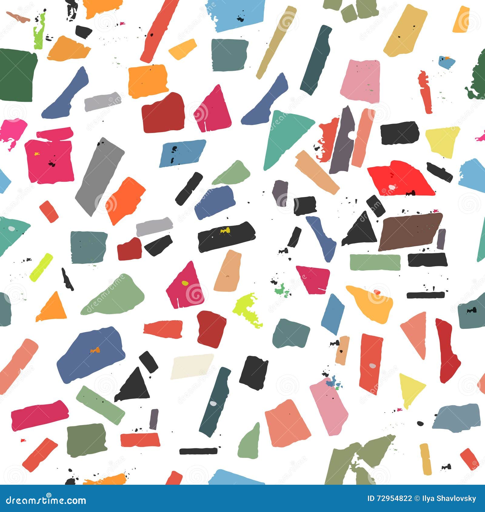 Pattern with Colorful Figures Stock Vector - Illustration of gouache ...