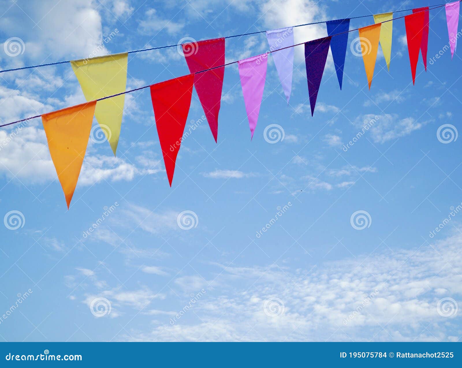 Colorful Flags Hanging with Blue Sky As a Background Stock Photo ...