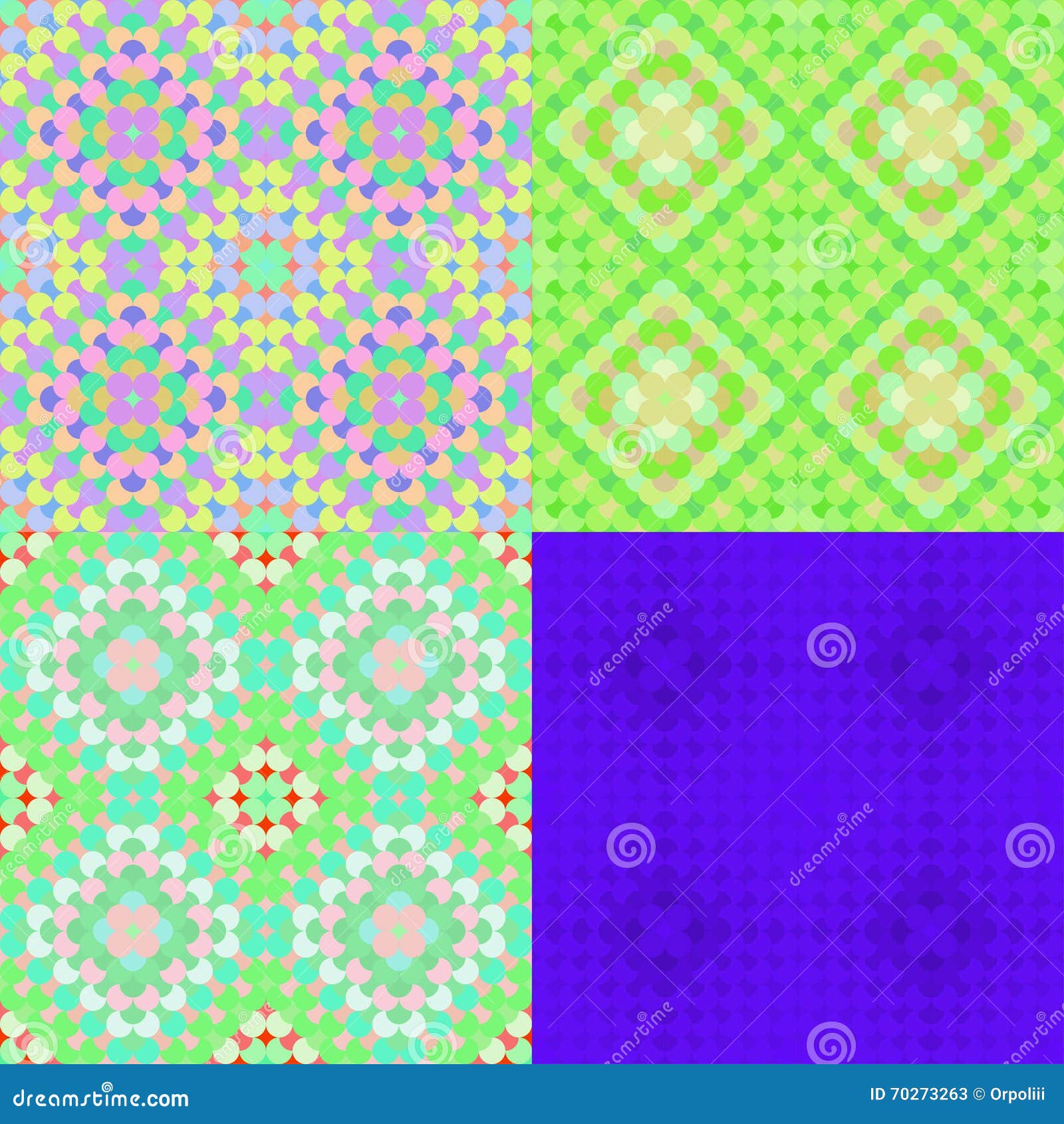 Pattern Colorful Geometric Green Circles Seamless Vector Illust Stock