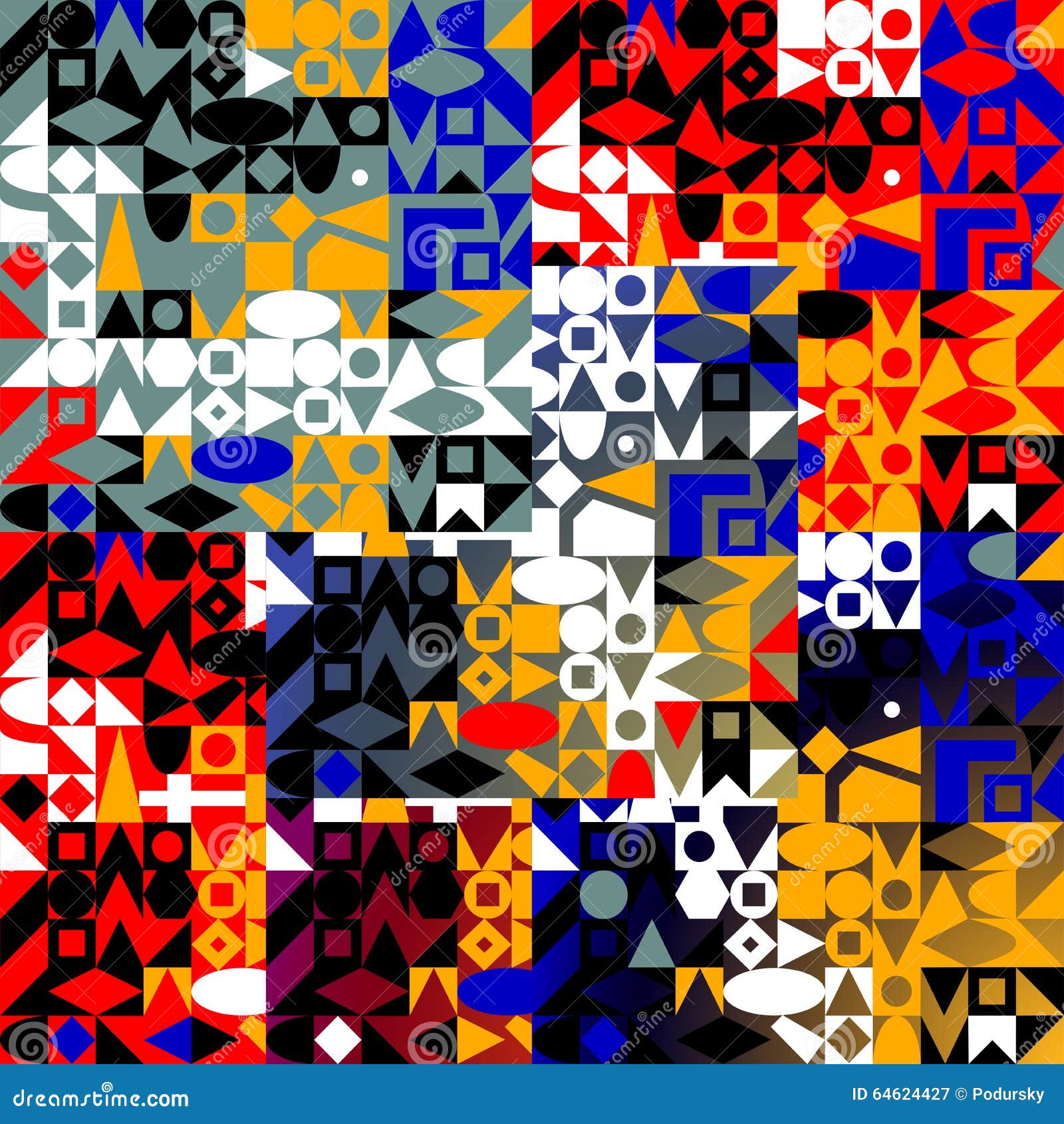 Pattern of Colorful Geometric Shapes Stock Vector - Illustration of ...