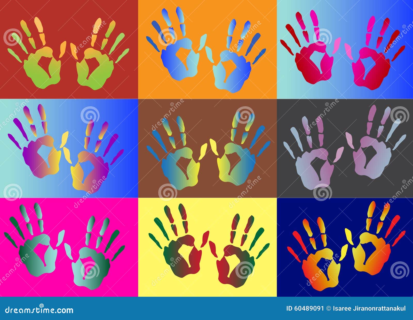 Pattern Colorful Handprint , Illustrations Stock Illustration ...