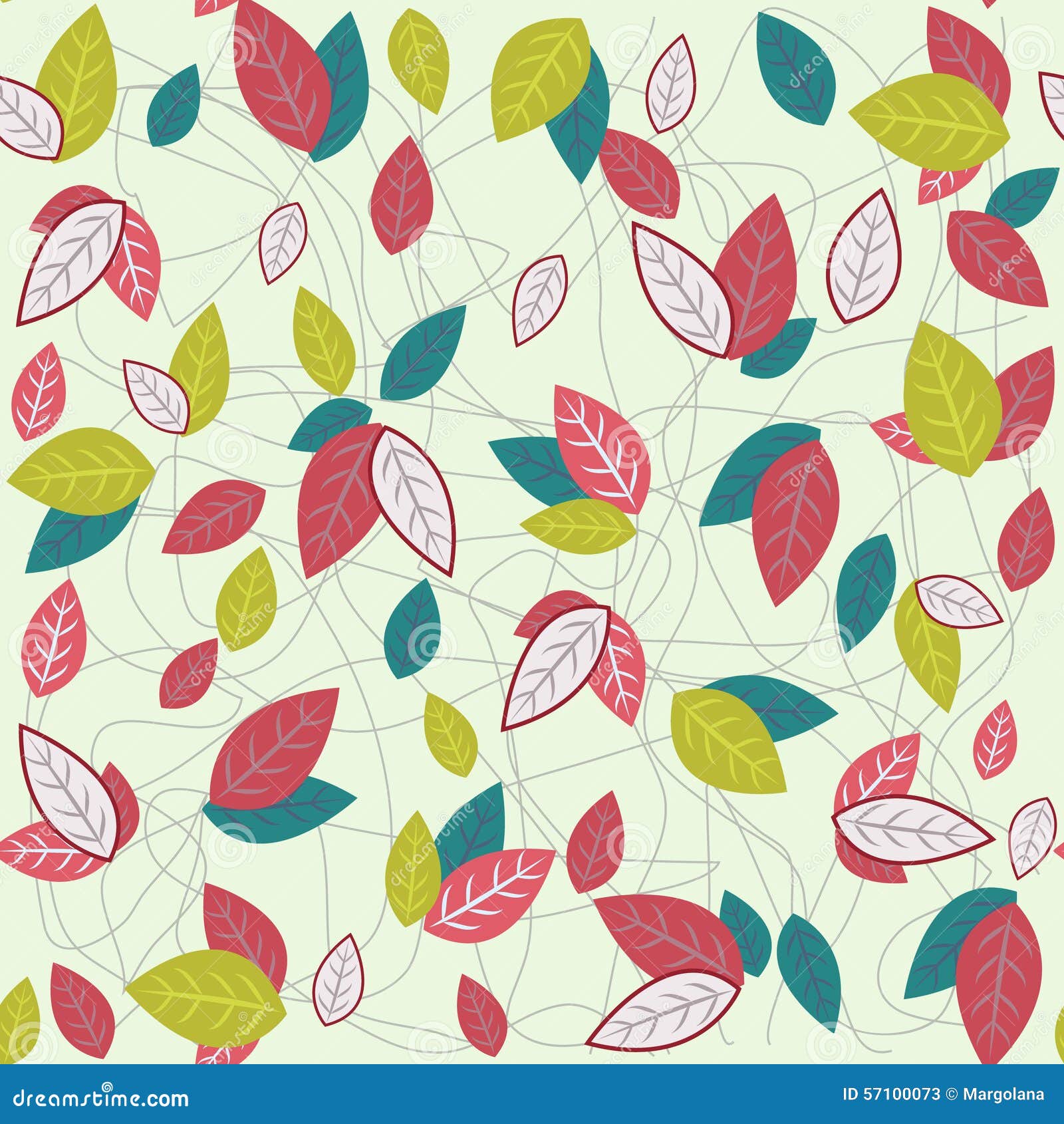 Pattern with Colorful Leaves . Stock Vector - Illustration of ...