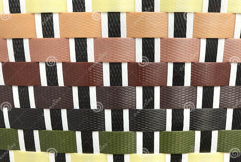 Pattern of Colorful Plastic Woven Basket Handmade. Texture of Handmade ...