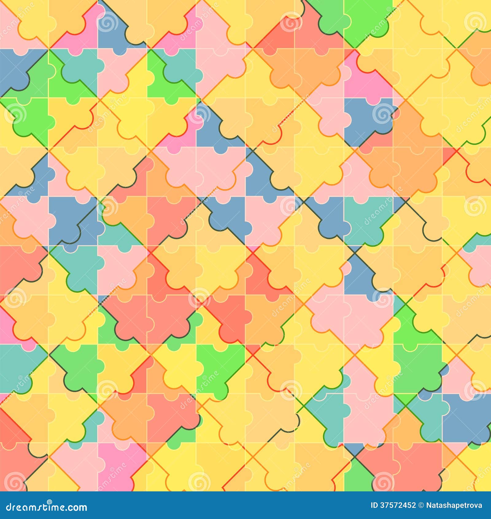 Pattern of colorful puzzle stock vector. Illustration of compose - 37572452