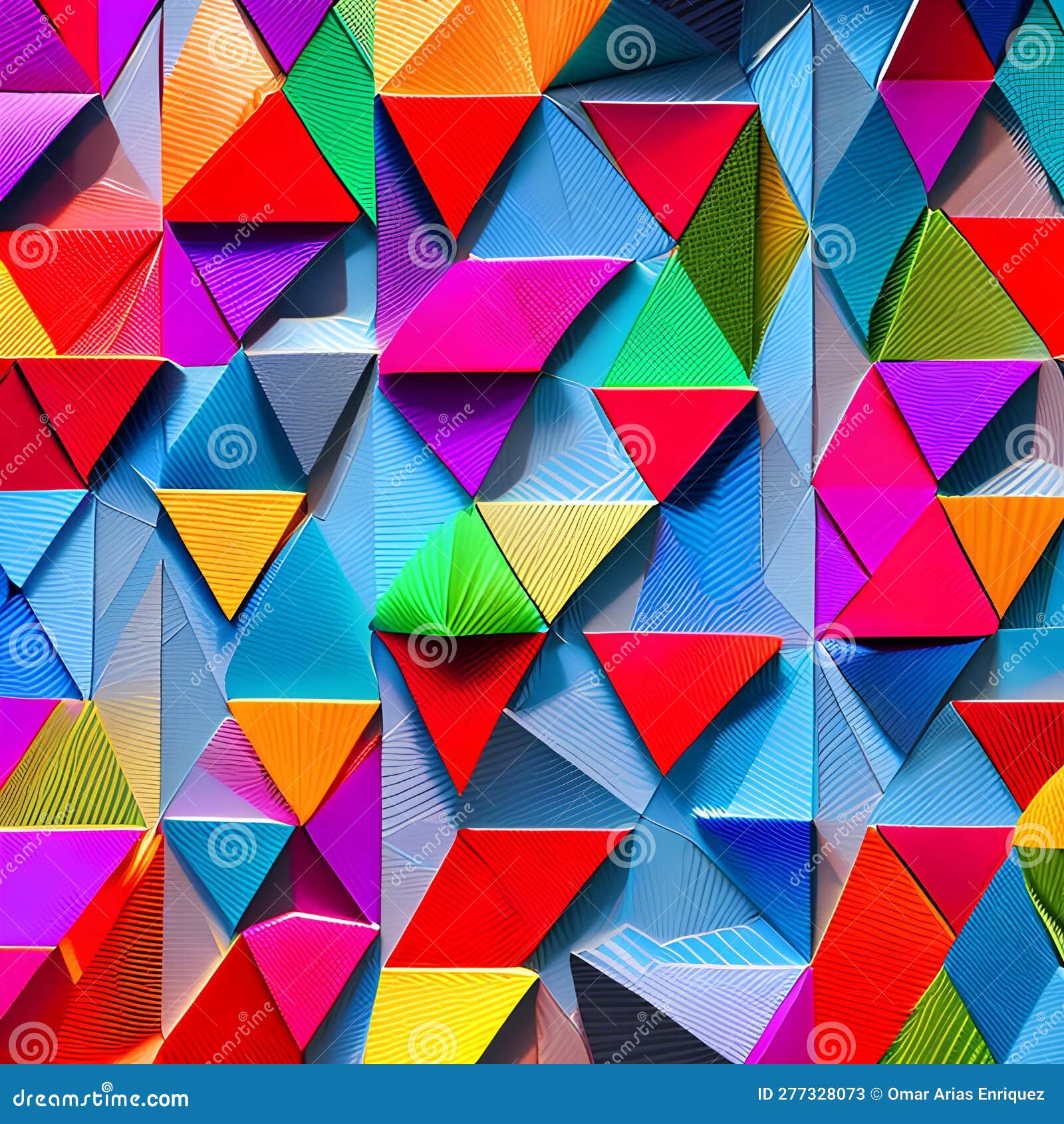 A Pattern of Colorful Triangles in a Gradient Effect4, Generative AI Stock Illustration ...