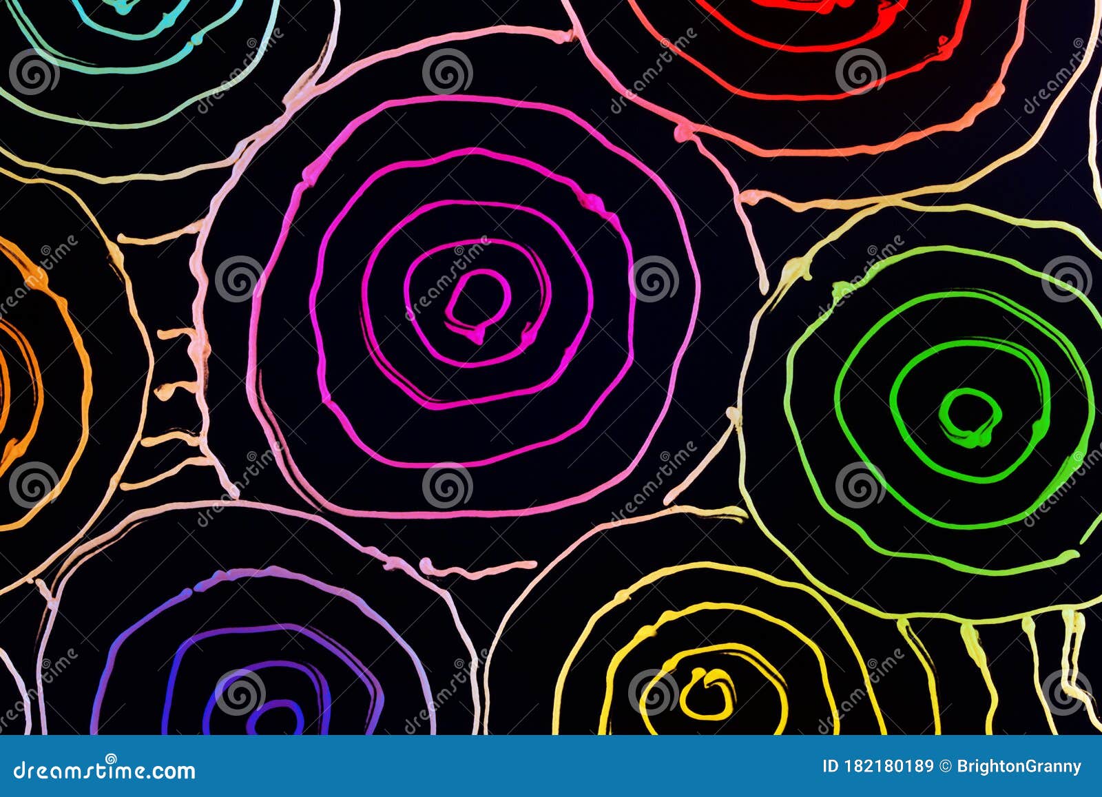 Pattern of Coloured Textured Circles. Stock Illustration - Illustration ...