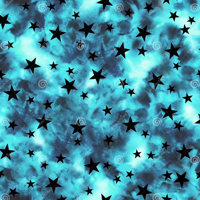 Abstract Pattern Combining Uneven Dyeing and Stars, Stock Illustration ...