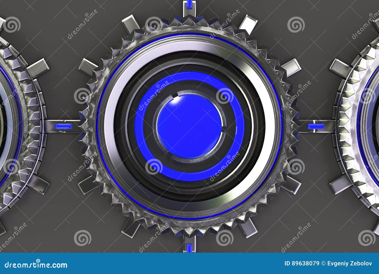 Pattern of Concentric Metal Shapes with Blue Elements Stock ...