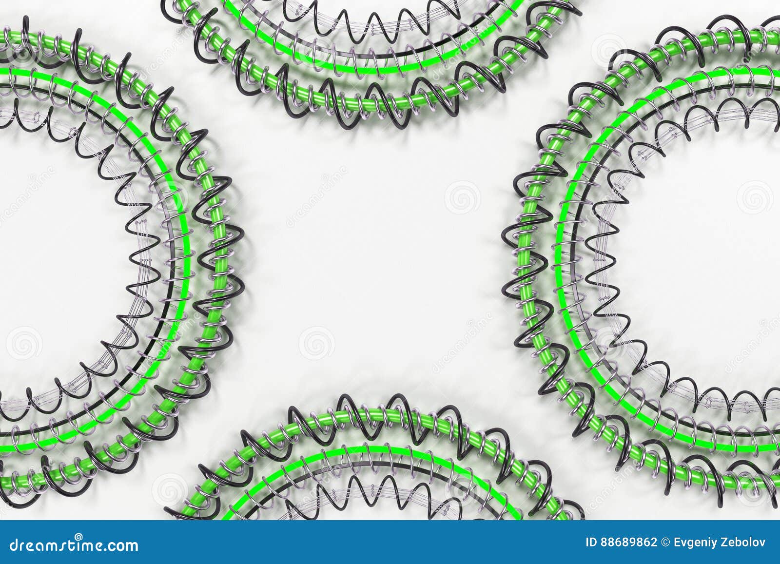 Pattern of Concentric Shapes Made of Rings and Spirals on White Stock ...