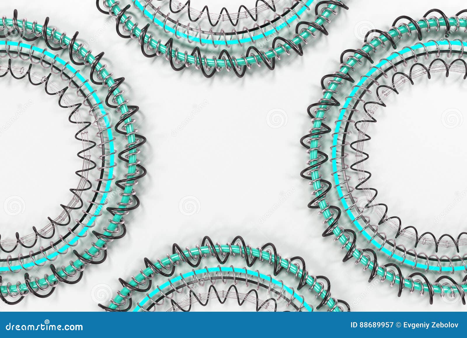 Pattern of Concentric Shapes Made of Rings and Spirals on White Stock ...