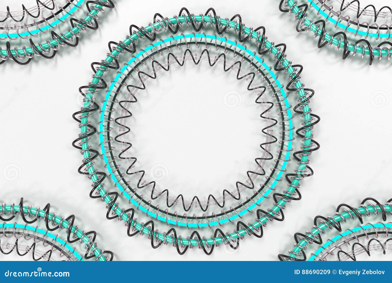 Pattern of Concentric Shapes Made of Rings and Spirals on White Stock ...