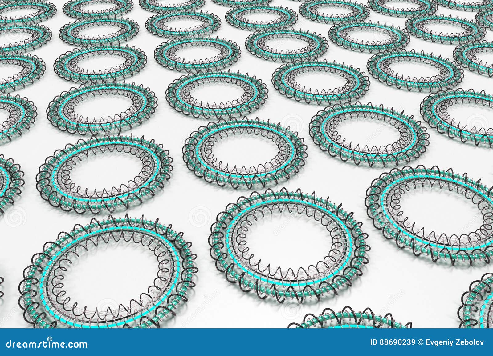 Pattern of Concentric Shapes Made of Rings and Spirals on White Stock ...