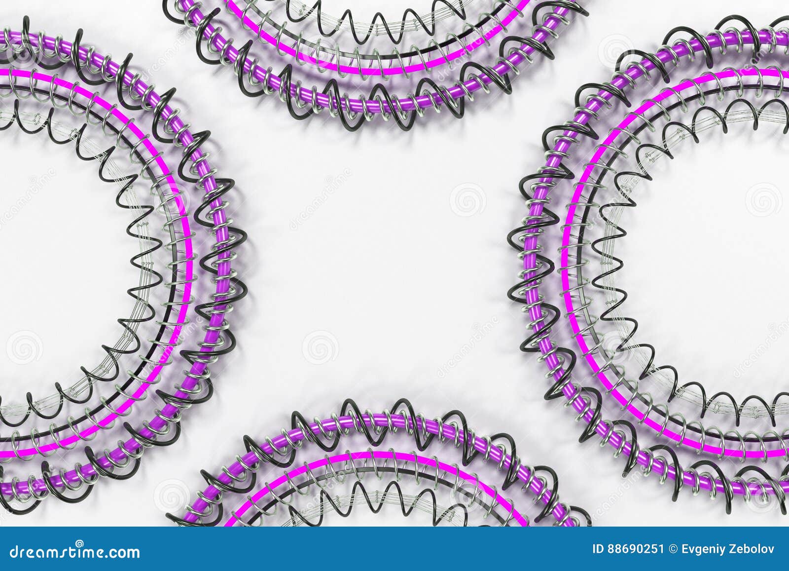 Pattern of Concentric Shapes Made of Rings and Spirals on White Stock ...