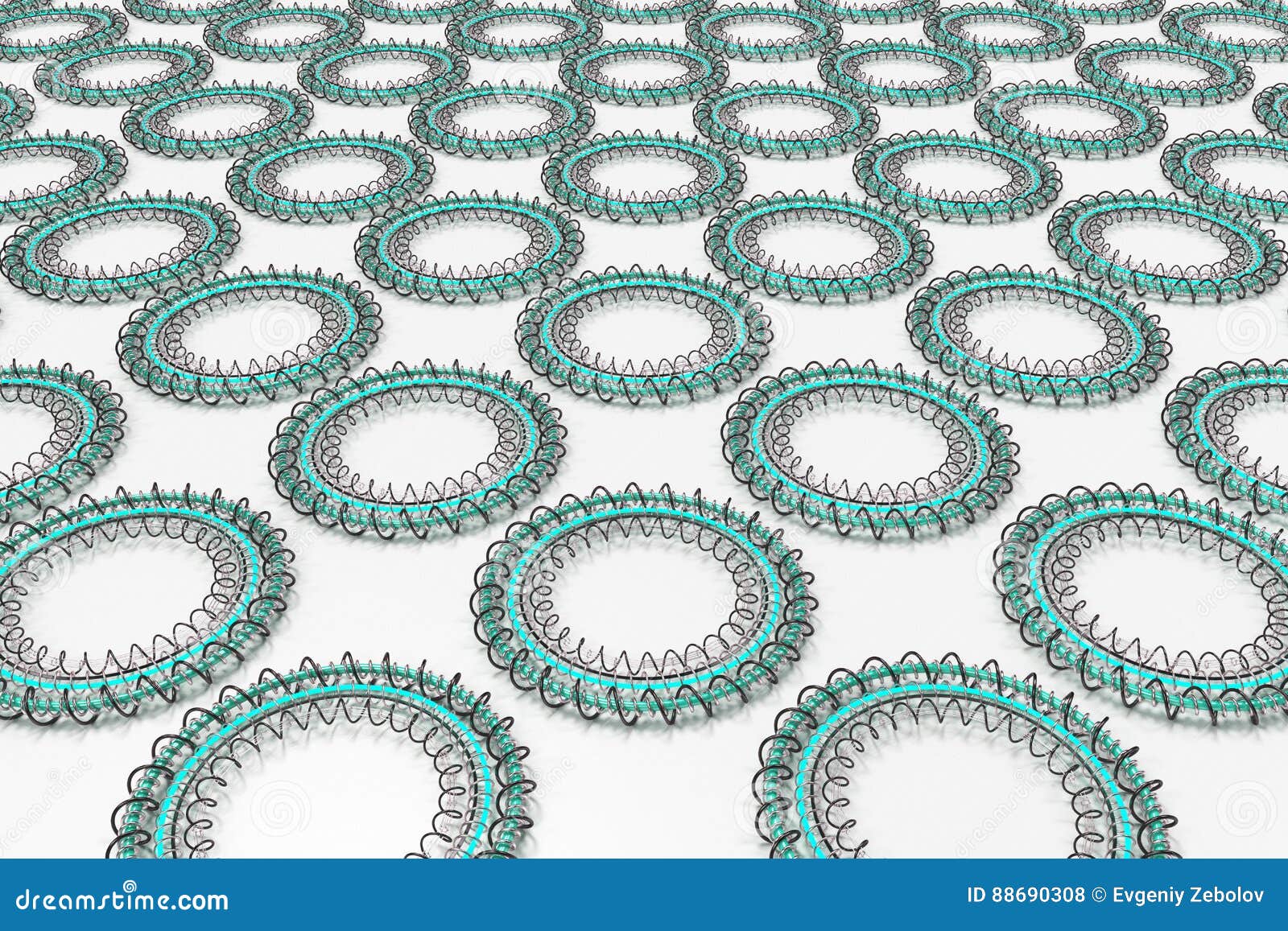 Pattern of Concentric Shapes Made of Rings and Spirals on White Stock ...