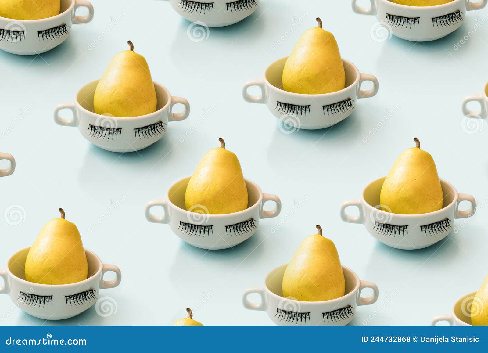 Pattern Concept with Pear in the Cup Stock Photo - Image of plant ...