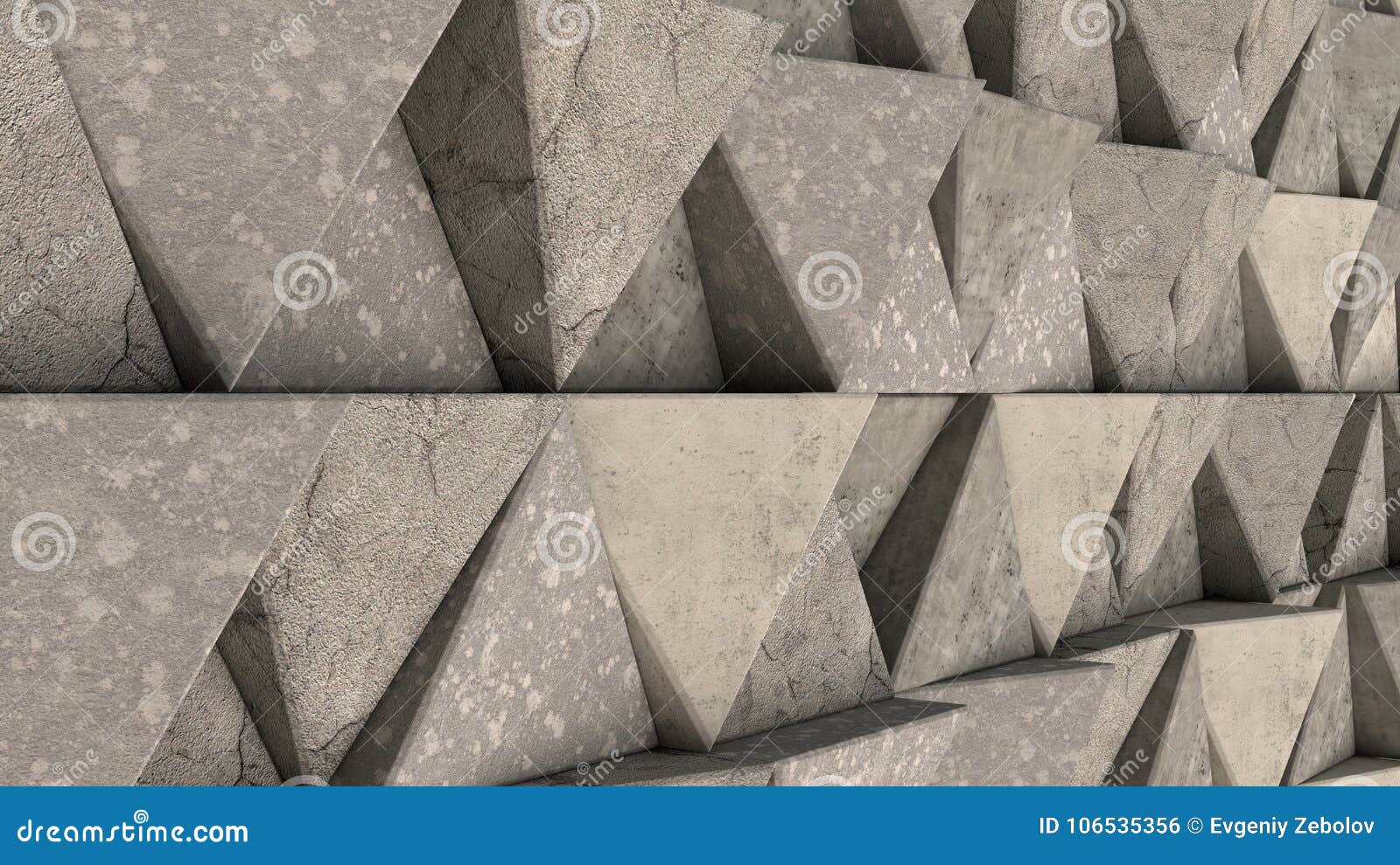 Pattern of Concrete Triangle Prisms Stock Illustration - Illustration ...