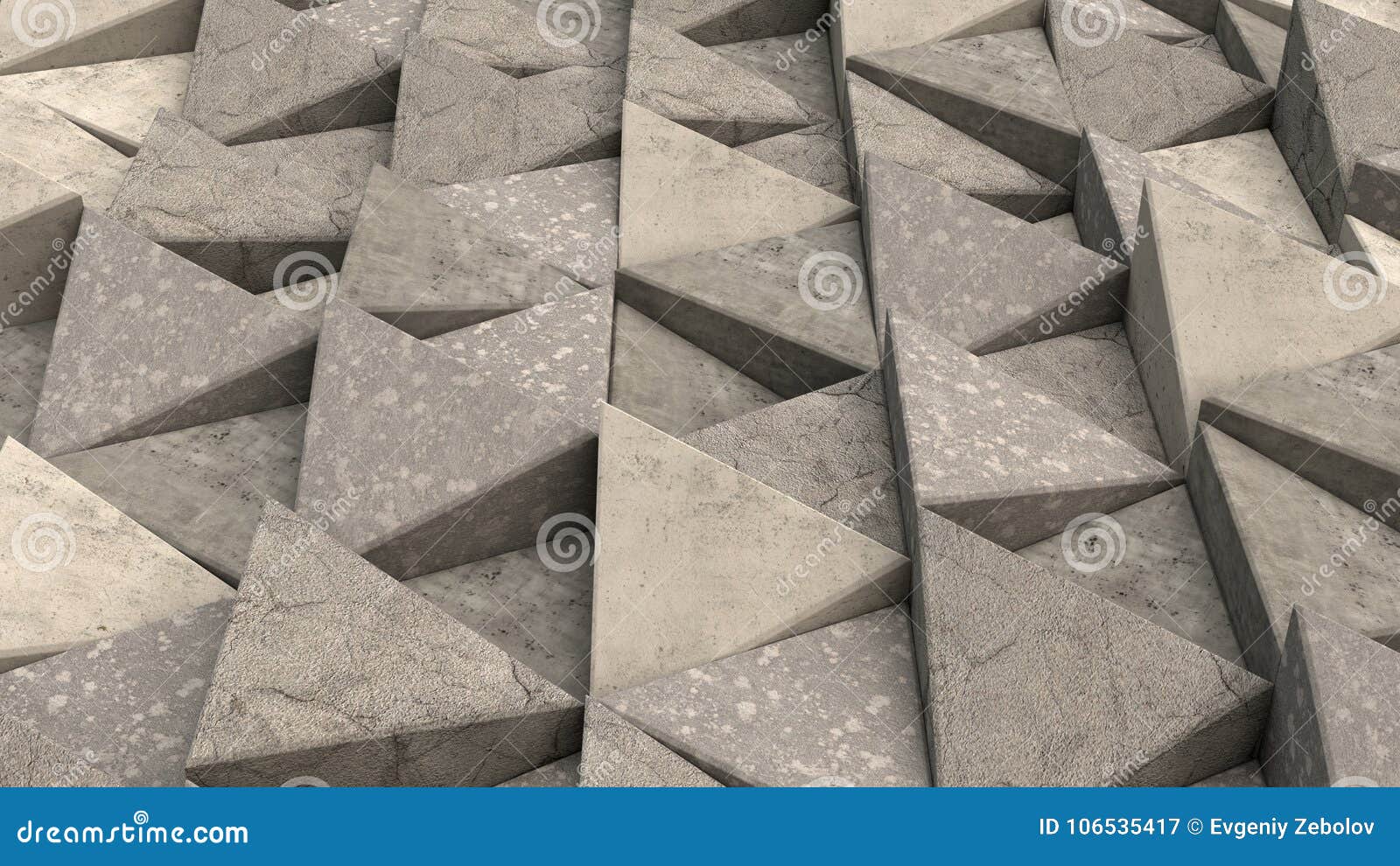 Pattern of Concrete Triangle Prisms Stock Illustration - Illustration ...