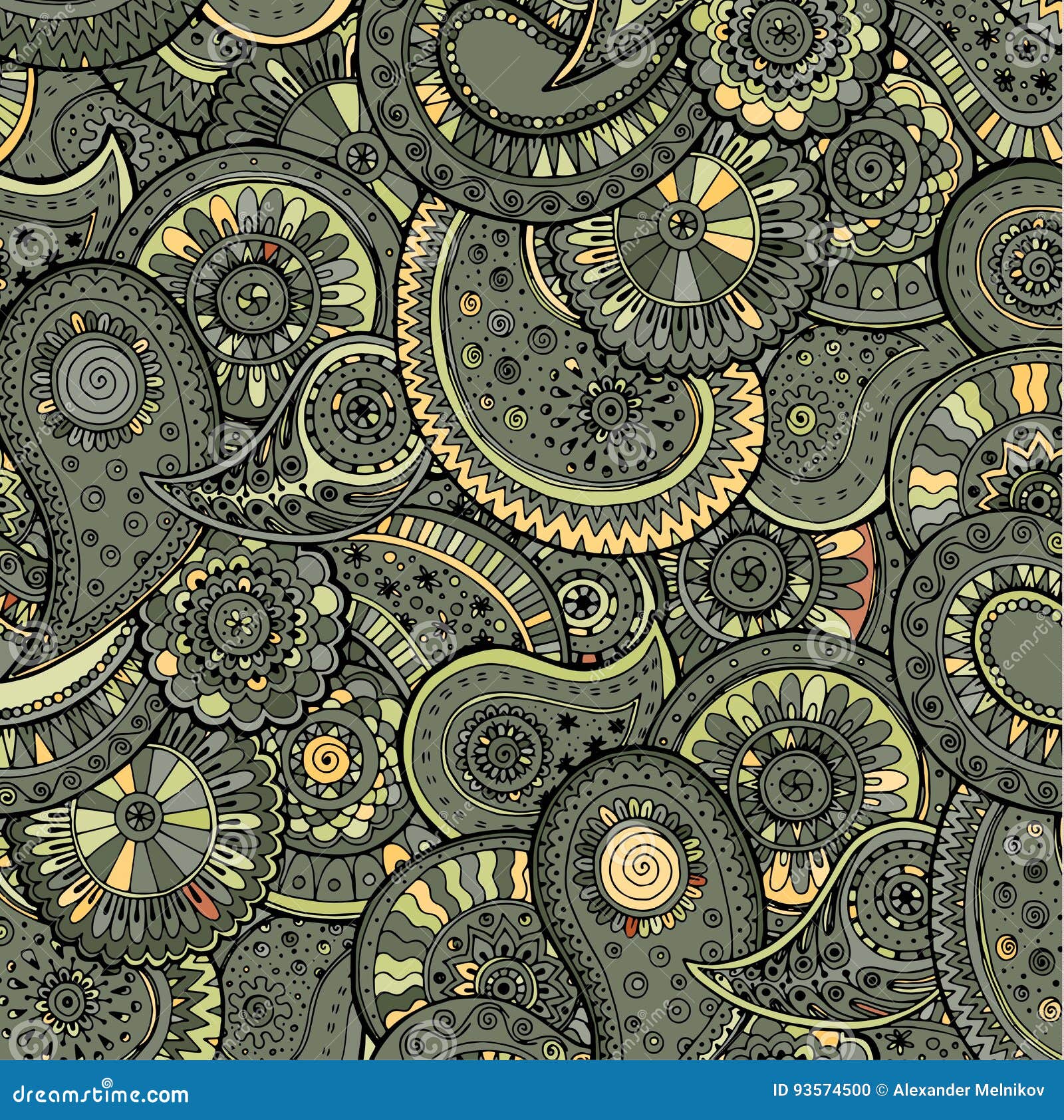 The Pattern Consisting of Colored Patterns Buta Stock Vector ...