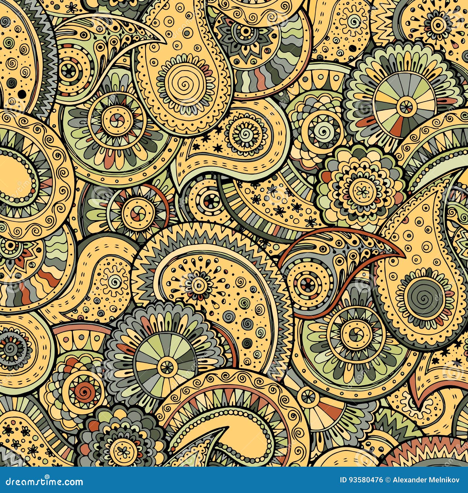 The Pattern Consisting of Colored Patterns Buta Stock Vector ...