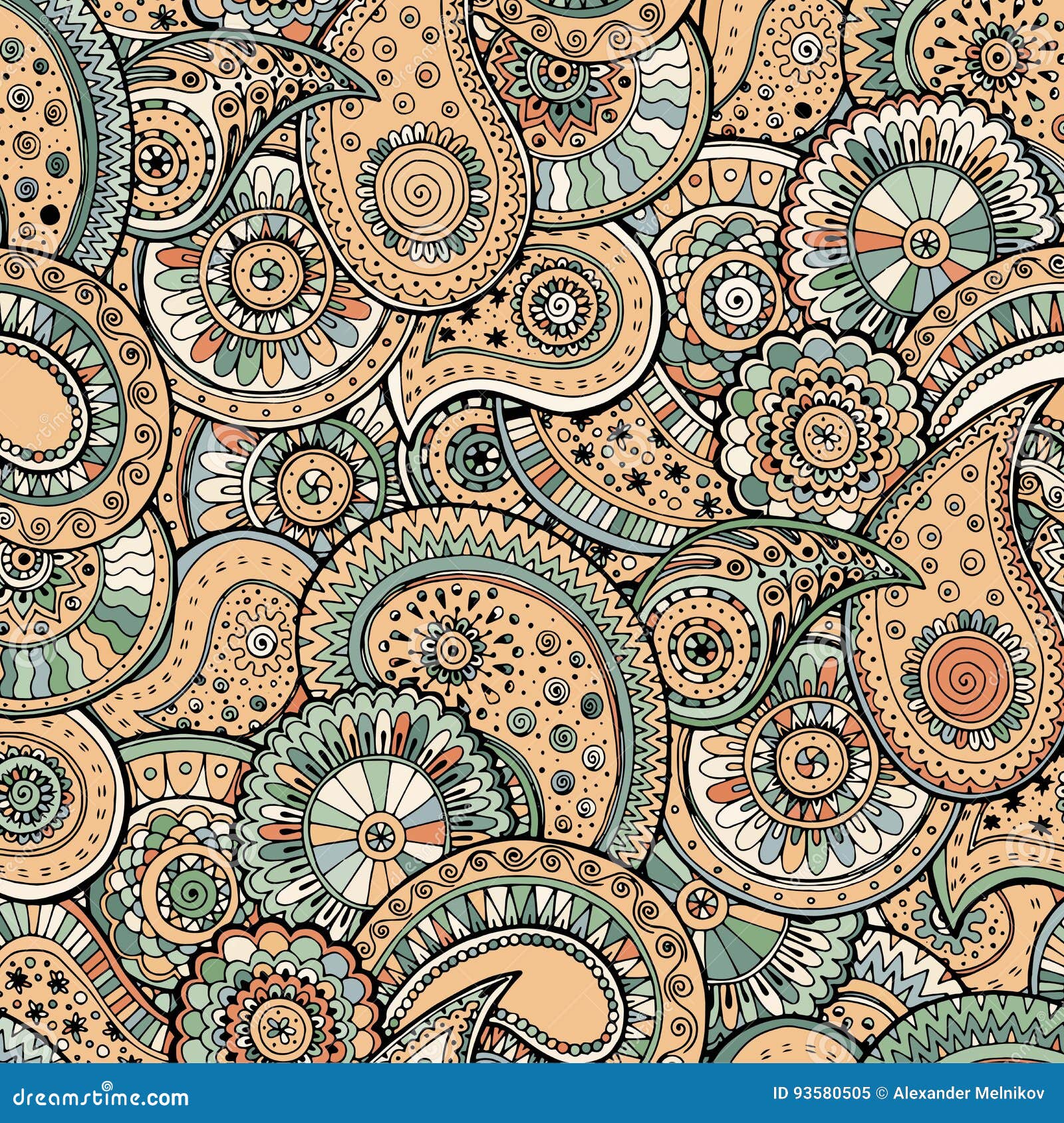 The Pattern Consisting of Colored Patterns Buta Stock Vector ...