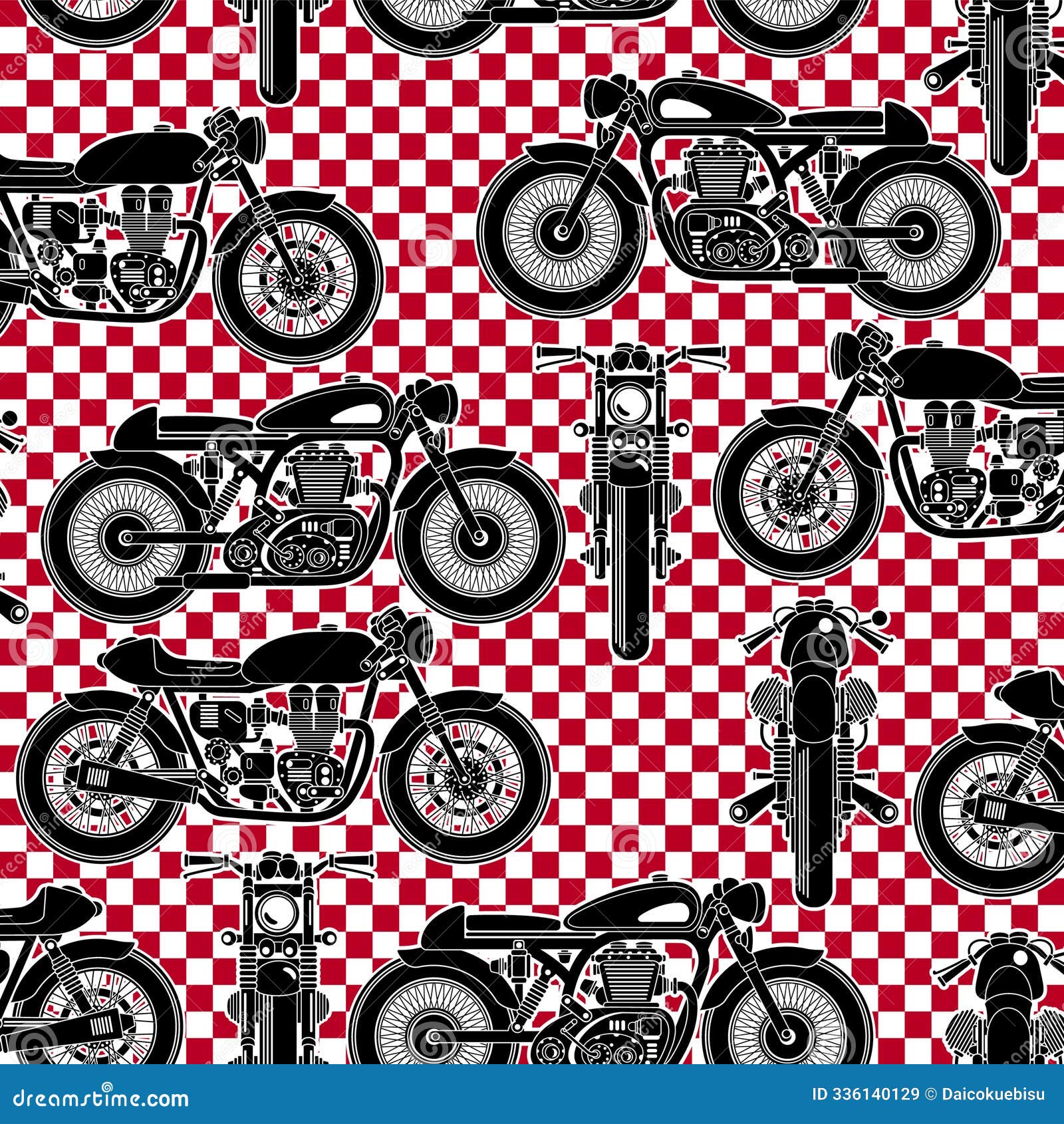 A Pattern Consisting of a Simple Motorcycle, Stock Illustration ...