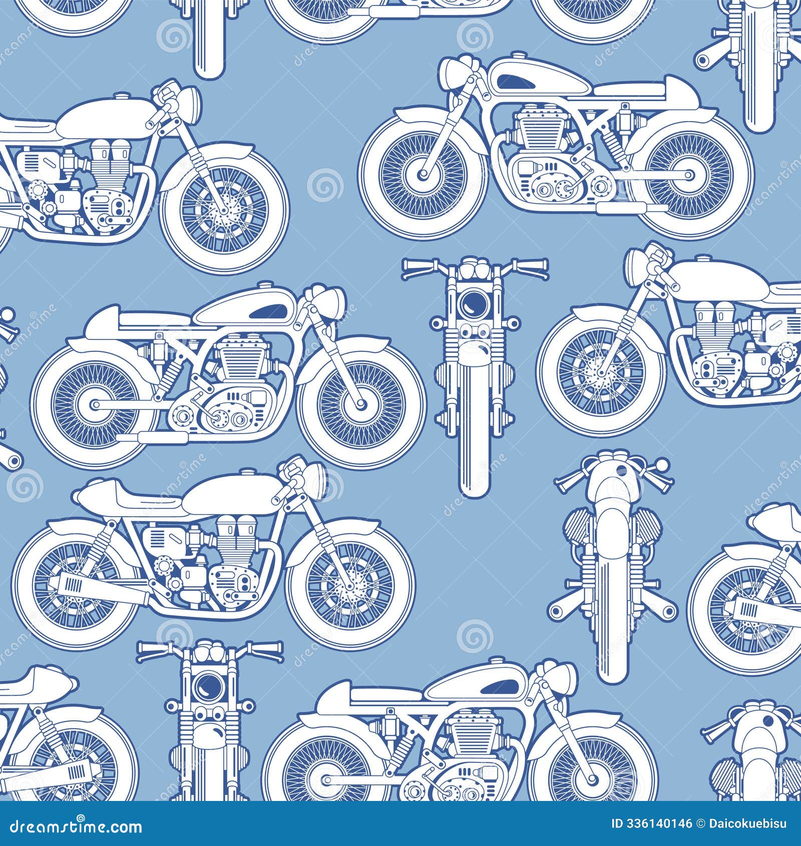 A Pattern Consisting of a Simple Motorcycle, Stock Illustration ...