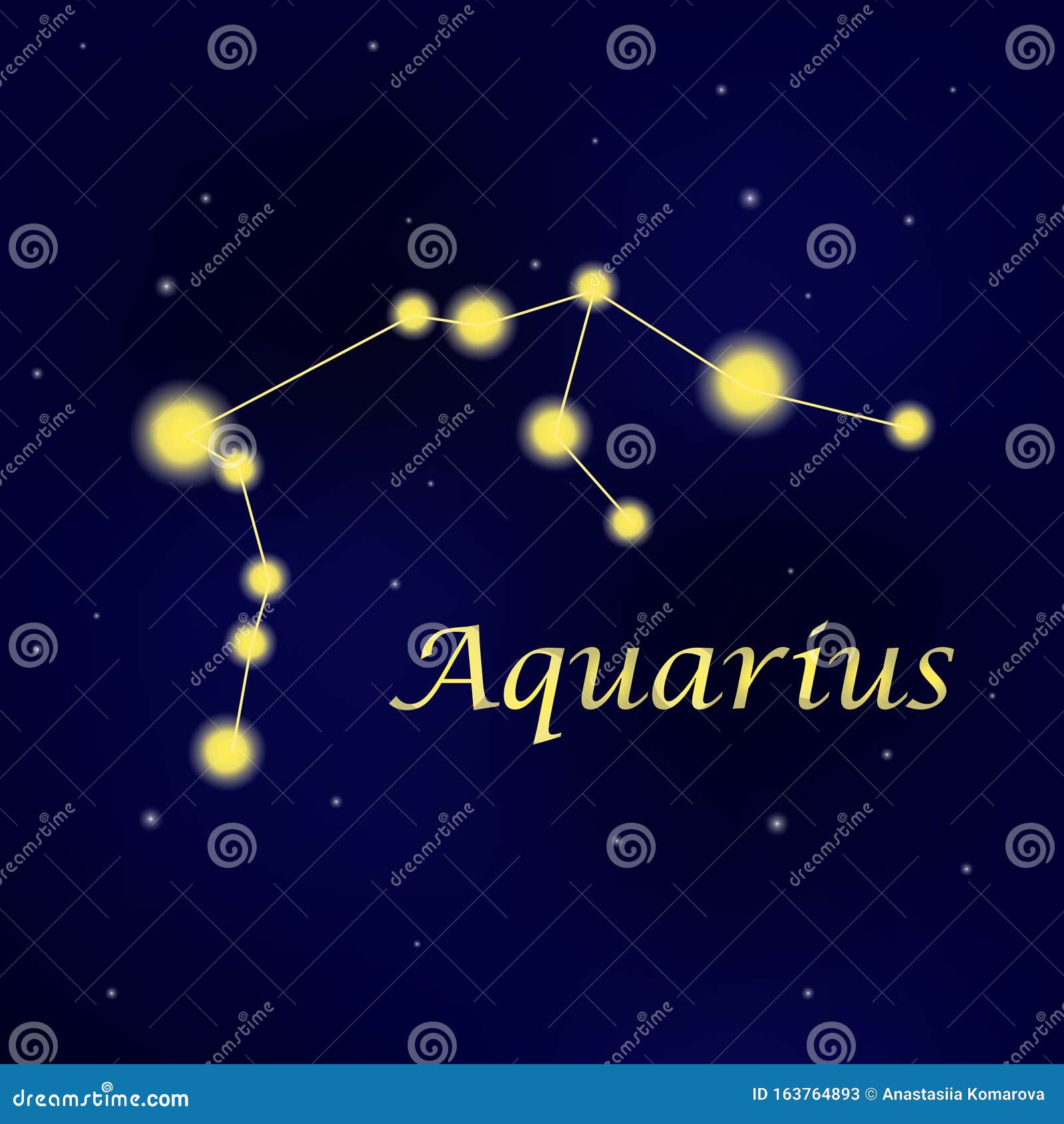 Pattern with Constellation Aquarius. Abstract Print with the Water ...