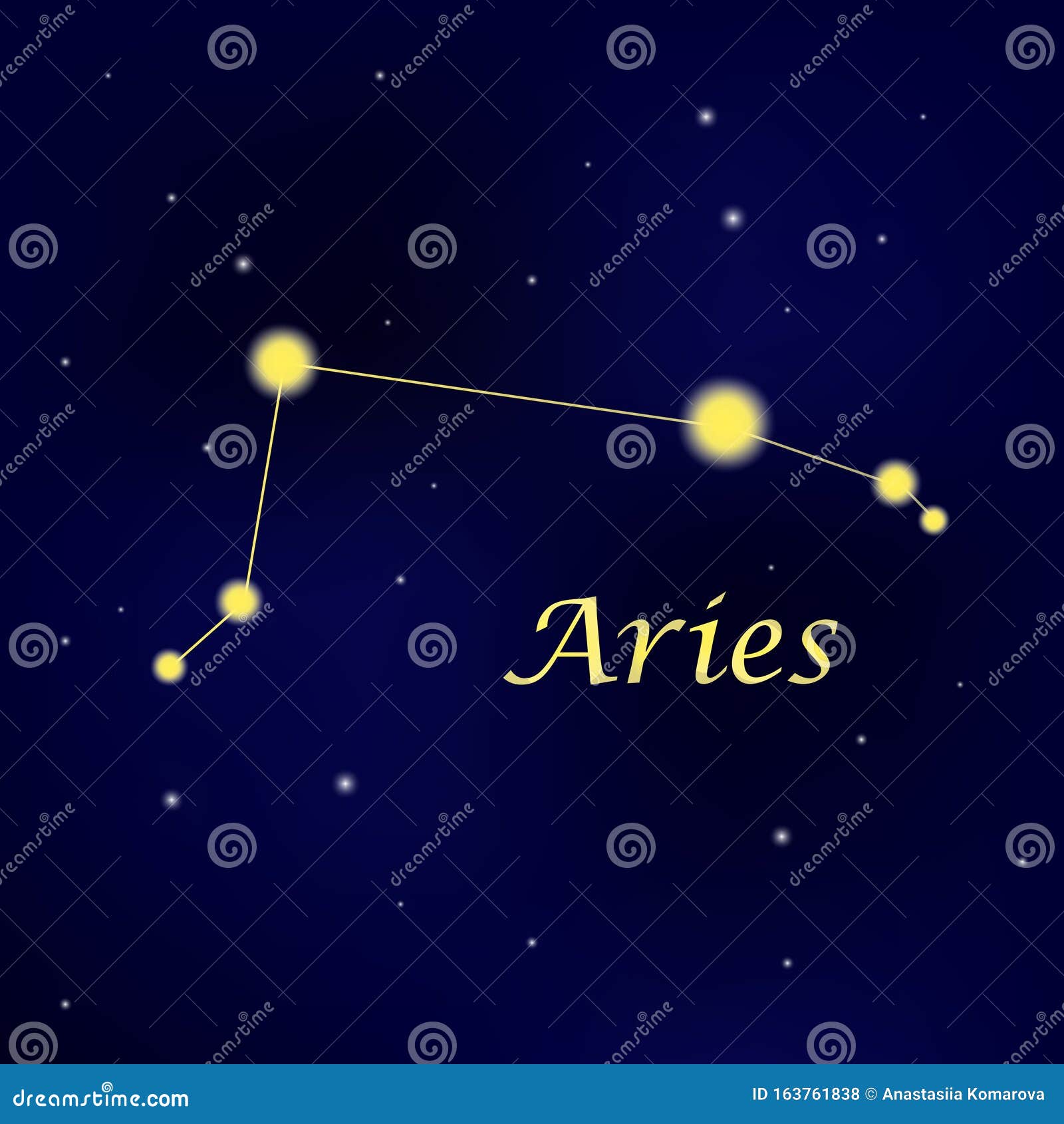 Pattern with Constellation Aries. Abstract Print with Stars Stock ...